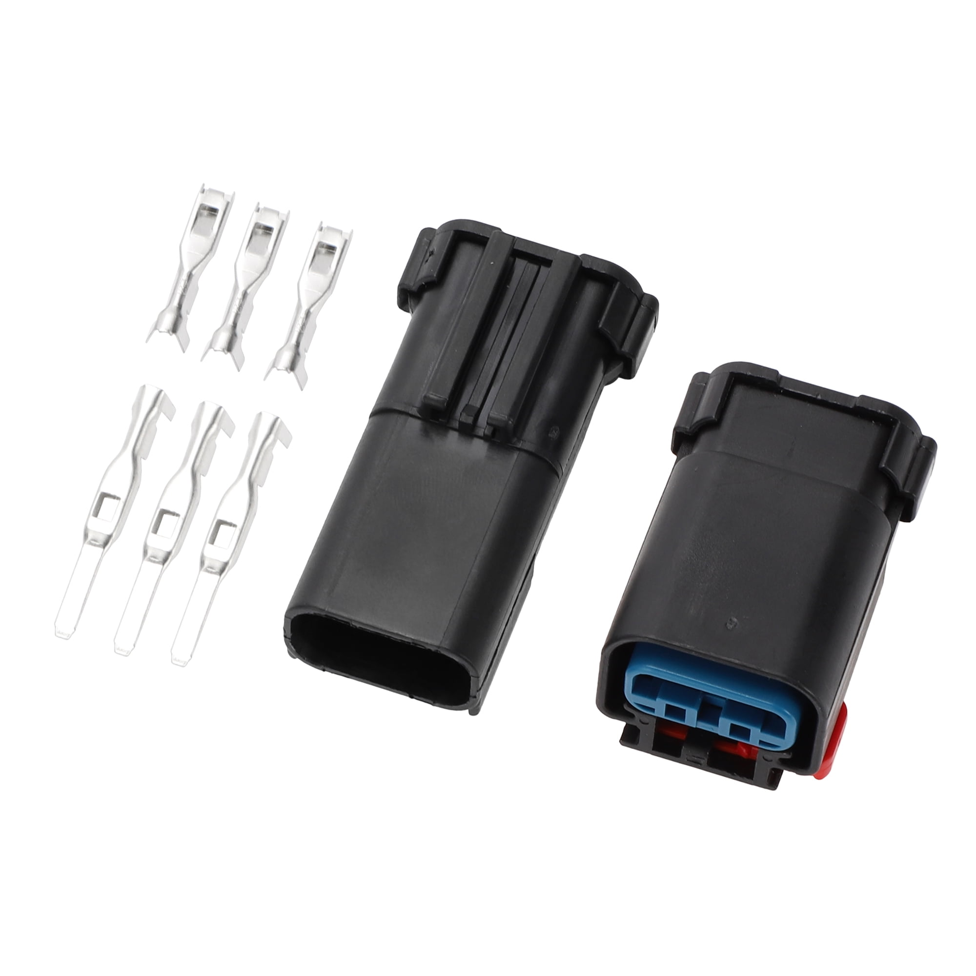 Unique Bargains 3 Pin Car Electrical Wire Connector Plug Housing Kit ...