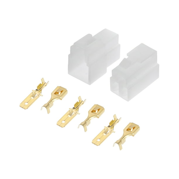 Unique Bargains 3 Pin Car Electrical Wire Connector Plug Kits Male ...