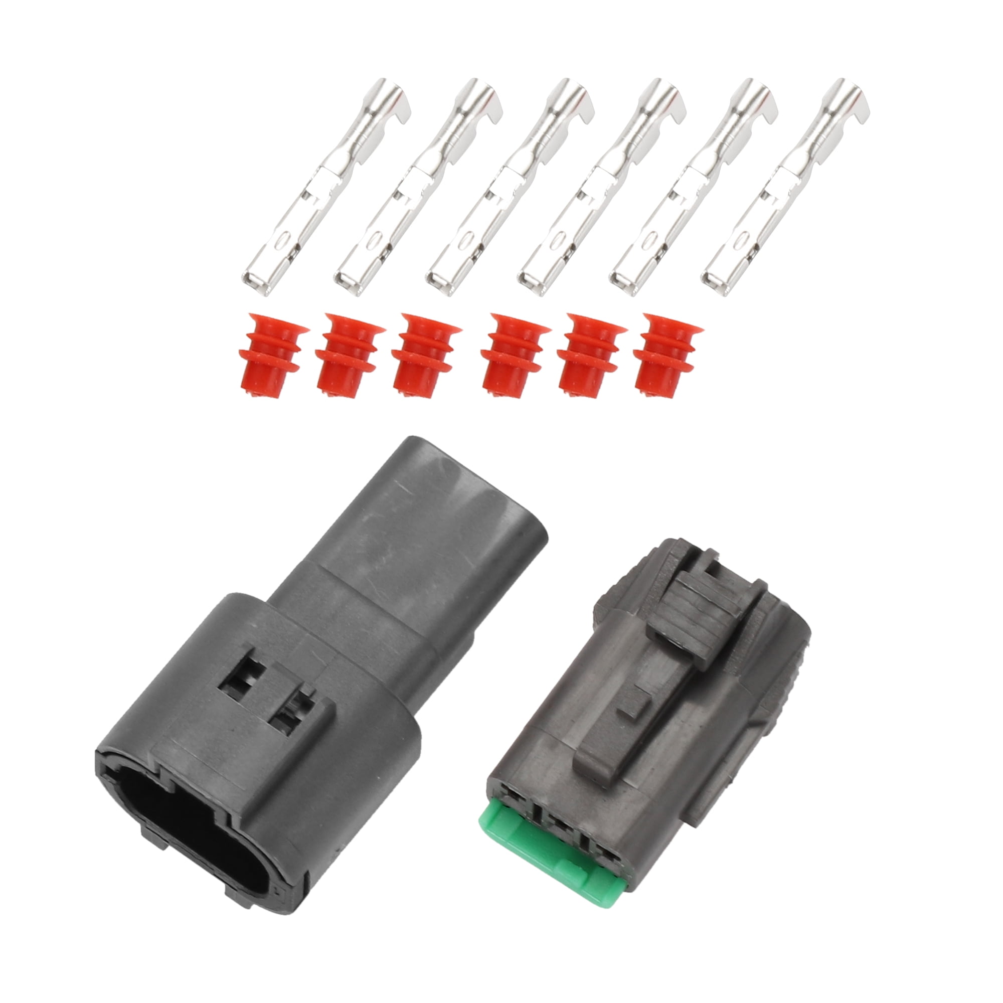 Unique Bargains 3 Pin Throttle Connector Plug Waterproof Male Female ...