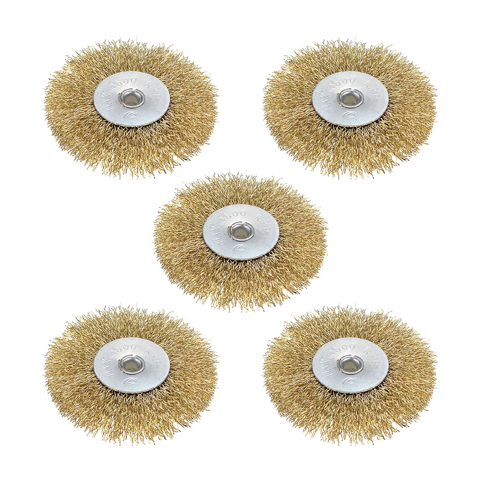 Unique Bargains 3-inch Wire Wheel Brush Bench Brass Plated Crimped ...