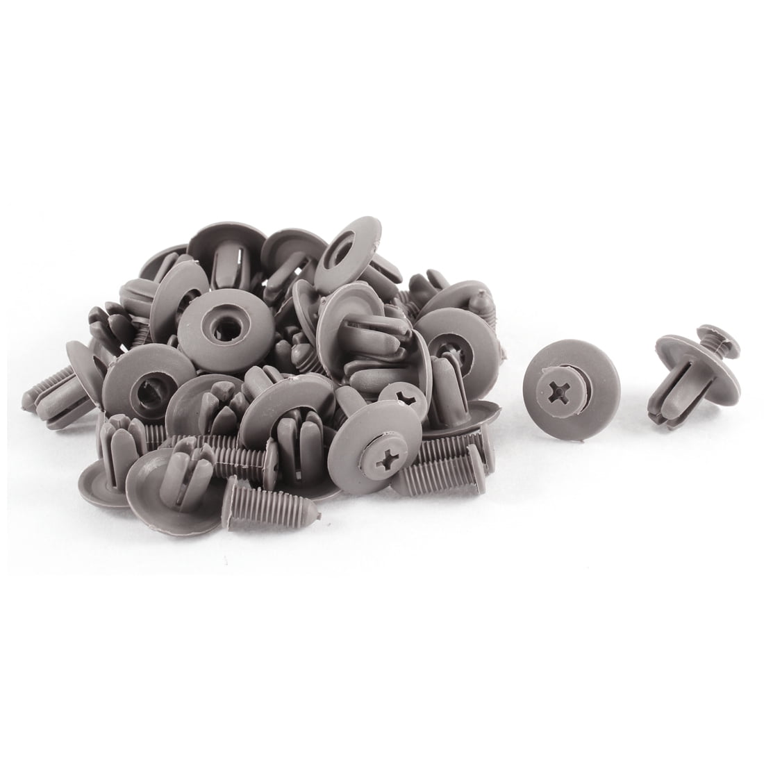 Automotive Bumper Clips 100pcs Gray Plastic Push Fasteners - 8mm Hole ...