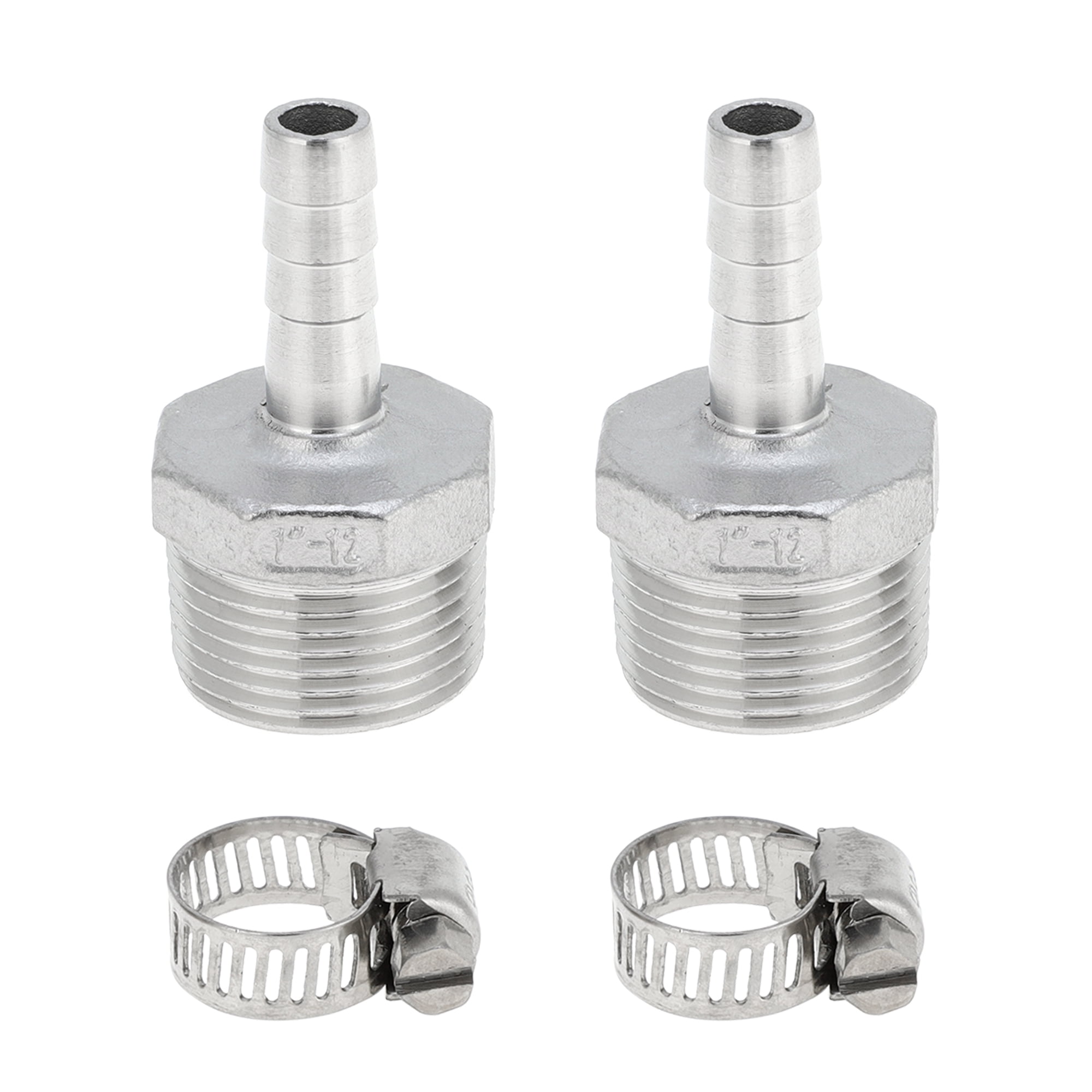 Unique Bargains 304 Stainless Steel Hose Barb Fittings 5/16" OD 1" BSPT ...