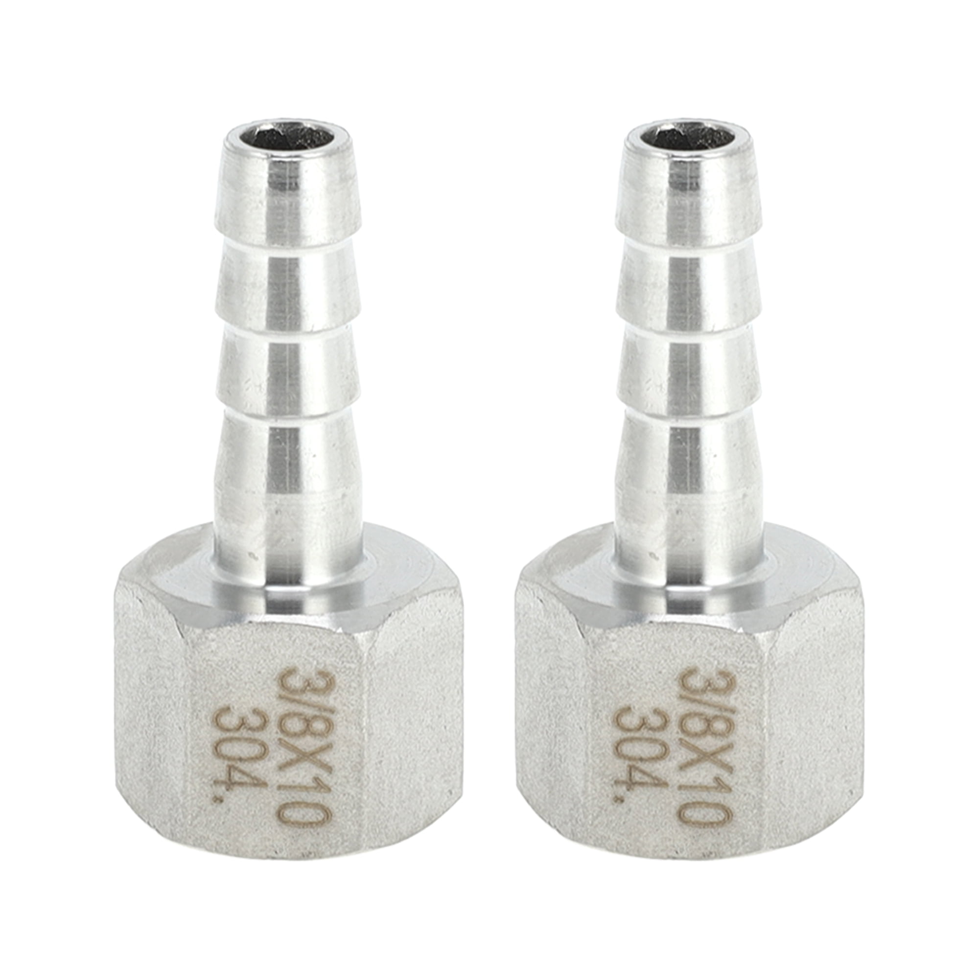 Unique Bargains 304 Stainless Steel Hose Barb Fittings 25/64" OD 3/8 ...