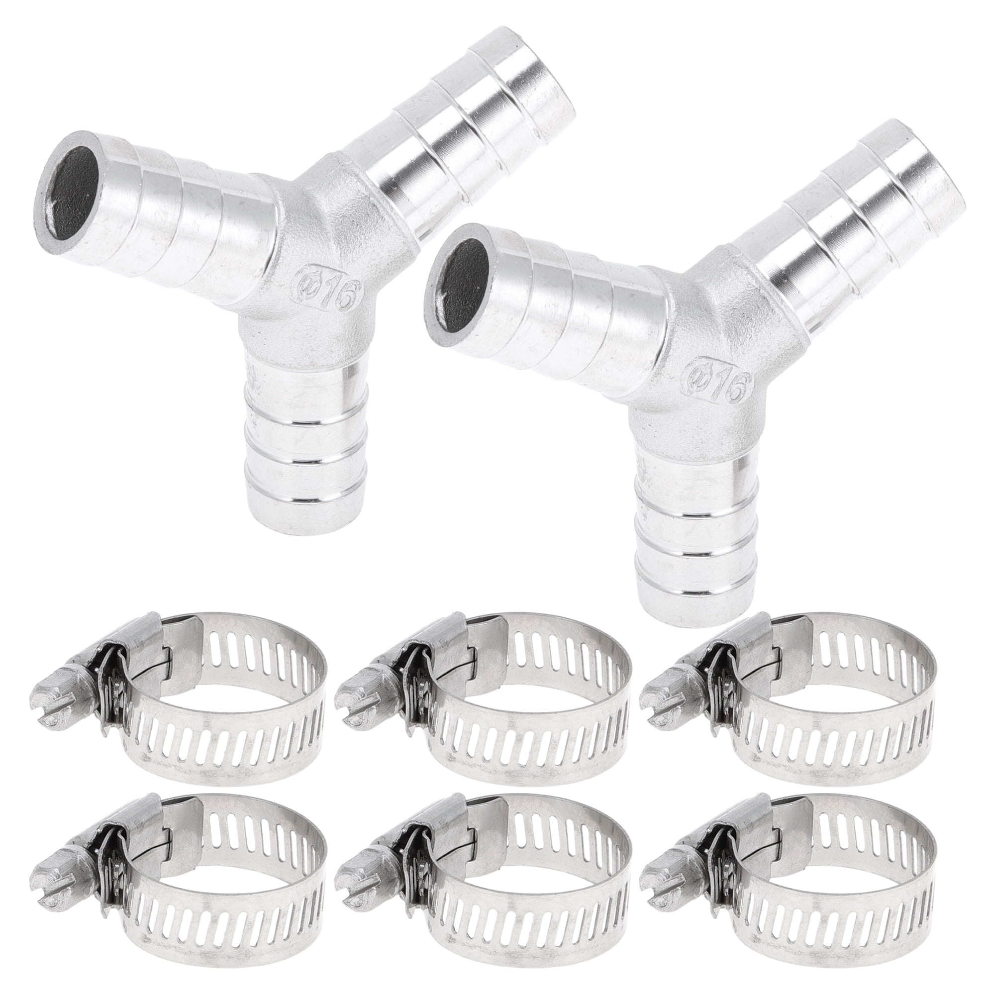 Unique Bargains 304 Stainless Steel Hose Barb Fittings 5/8" 3 Ways Y ...