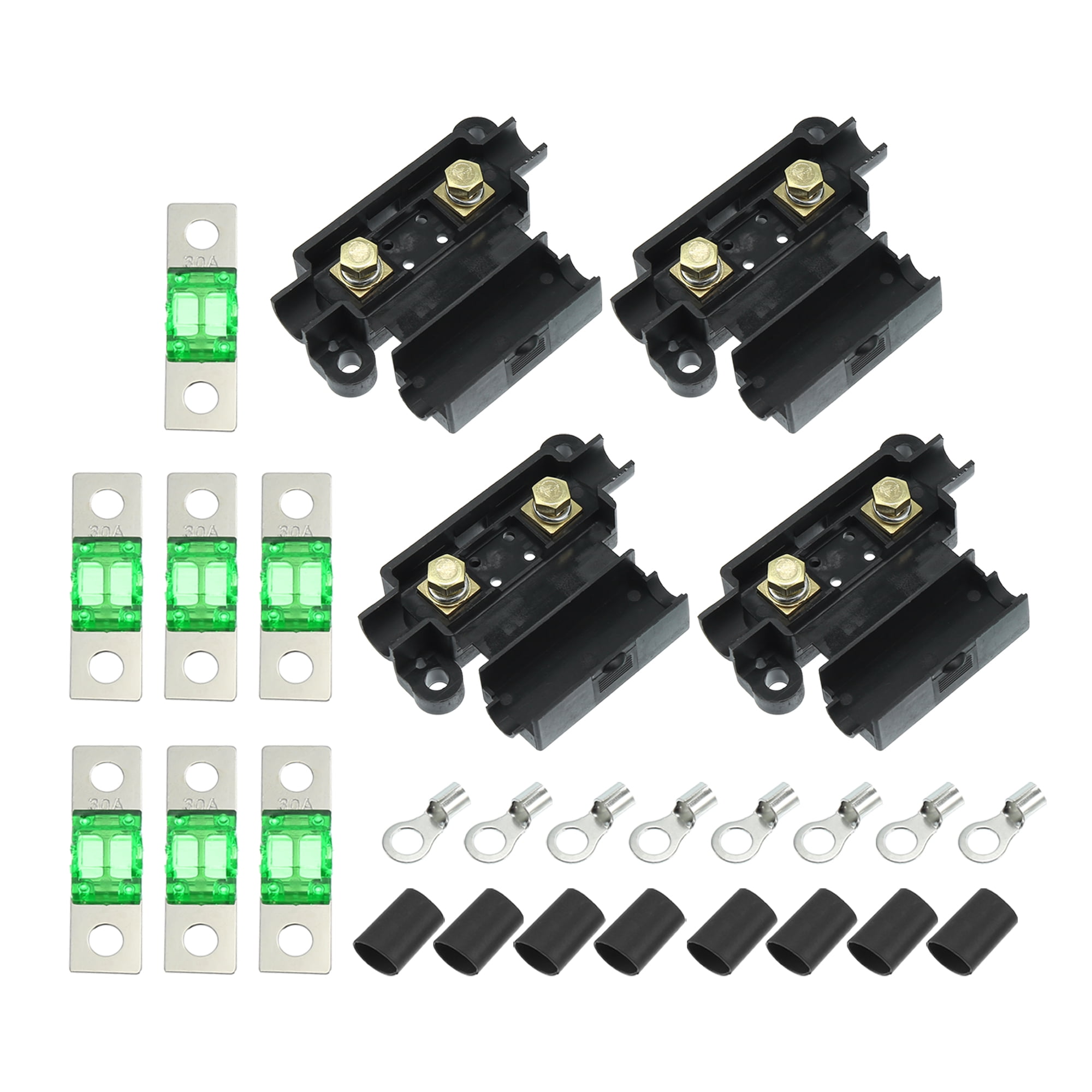 Unique Bargains 30A Fuse Kit 4 ANS Holders 7 x 30 AMP Fuses 8 x Heat ...
