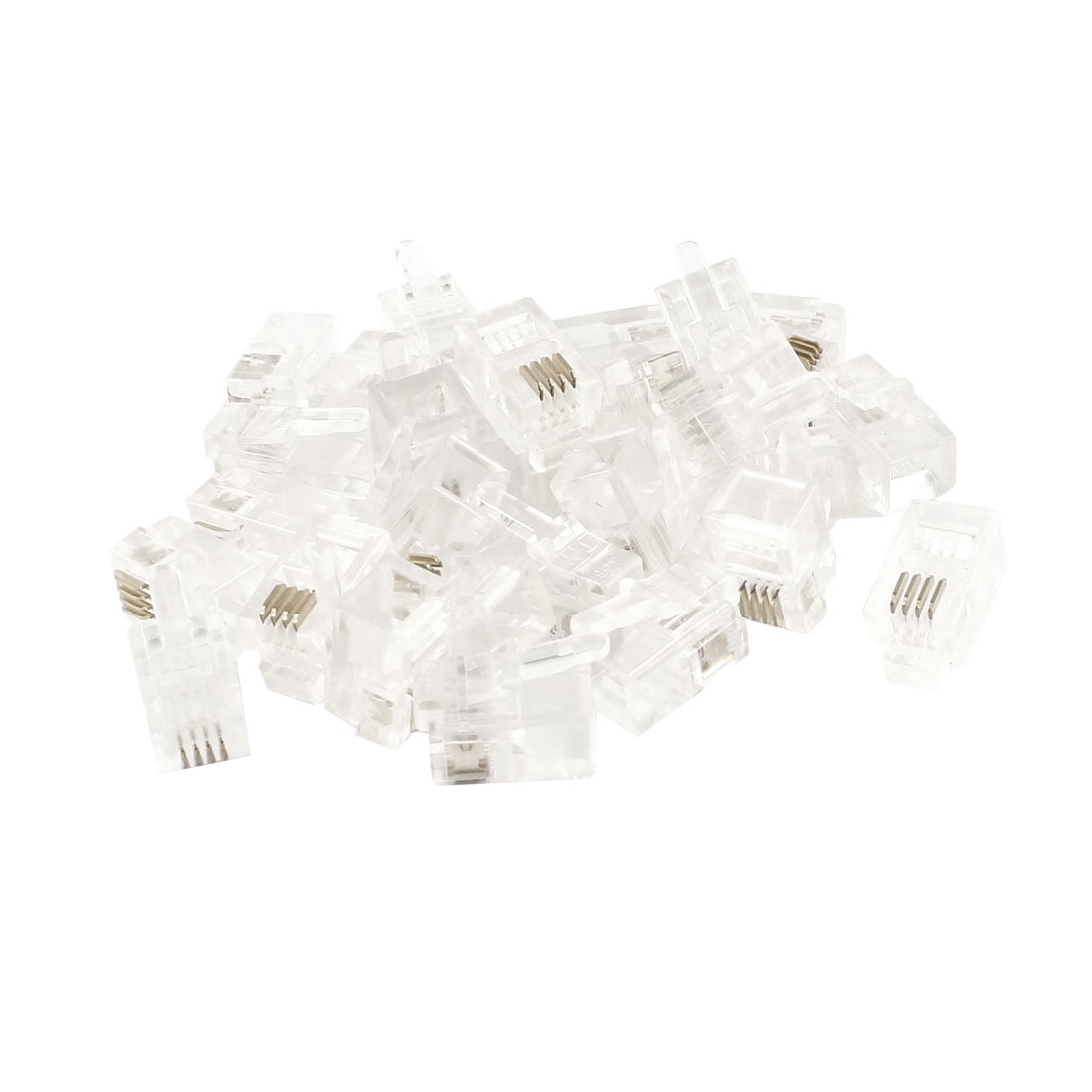 Unique Bargains 30Pcs 4P4C RJ9 Jack Telephone Cable Cord Connectors ...