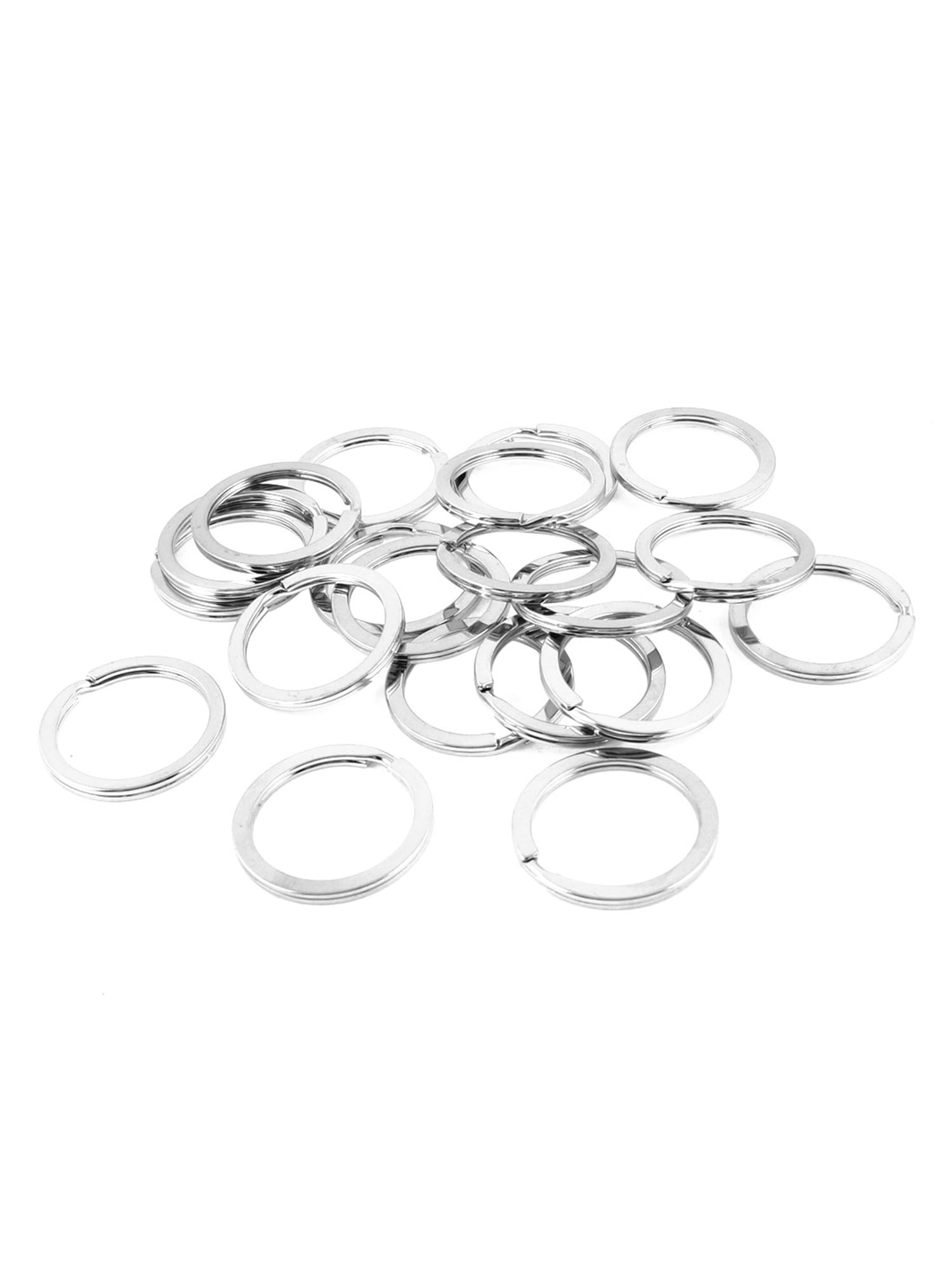 Unique Bargains 30mm OD Silver Tone Metal Split Loop Key Rings Holders ...