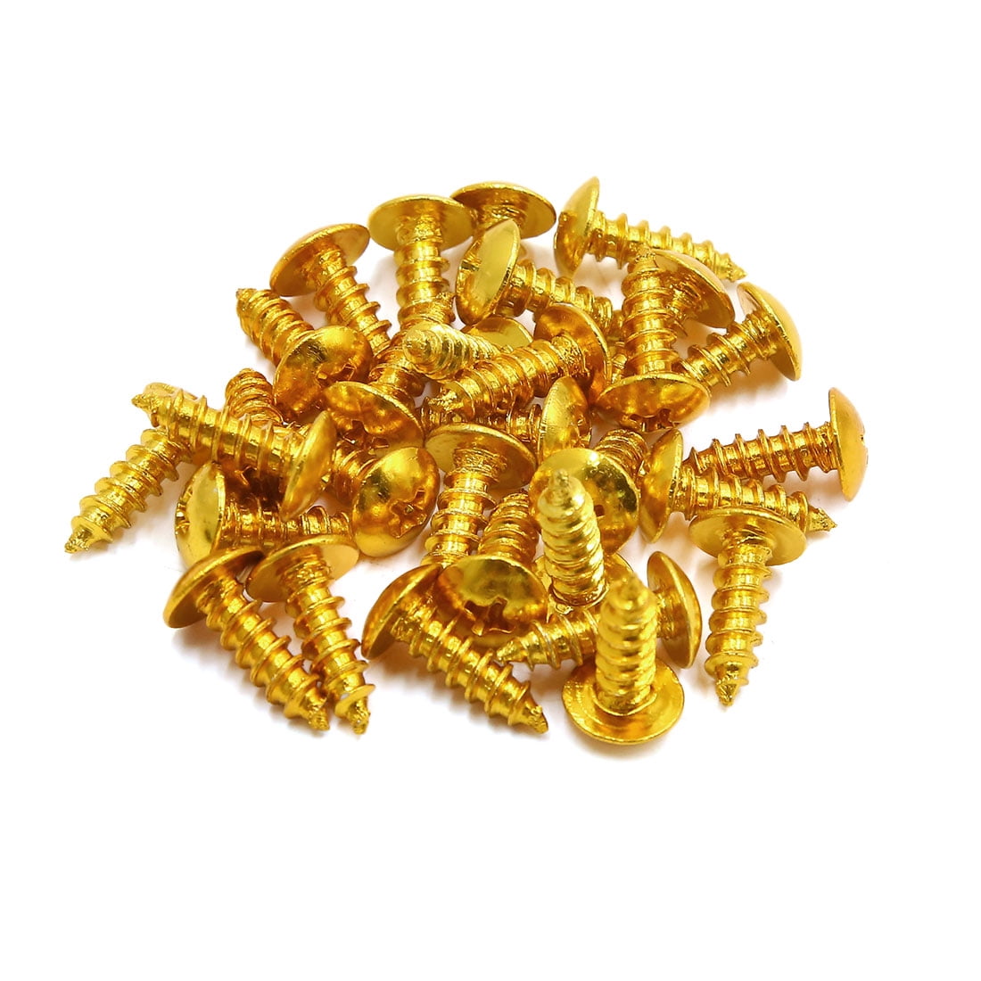 Unique Bargains 30pcs Universal Gold Tone Motorcycle Round Cross Head ...