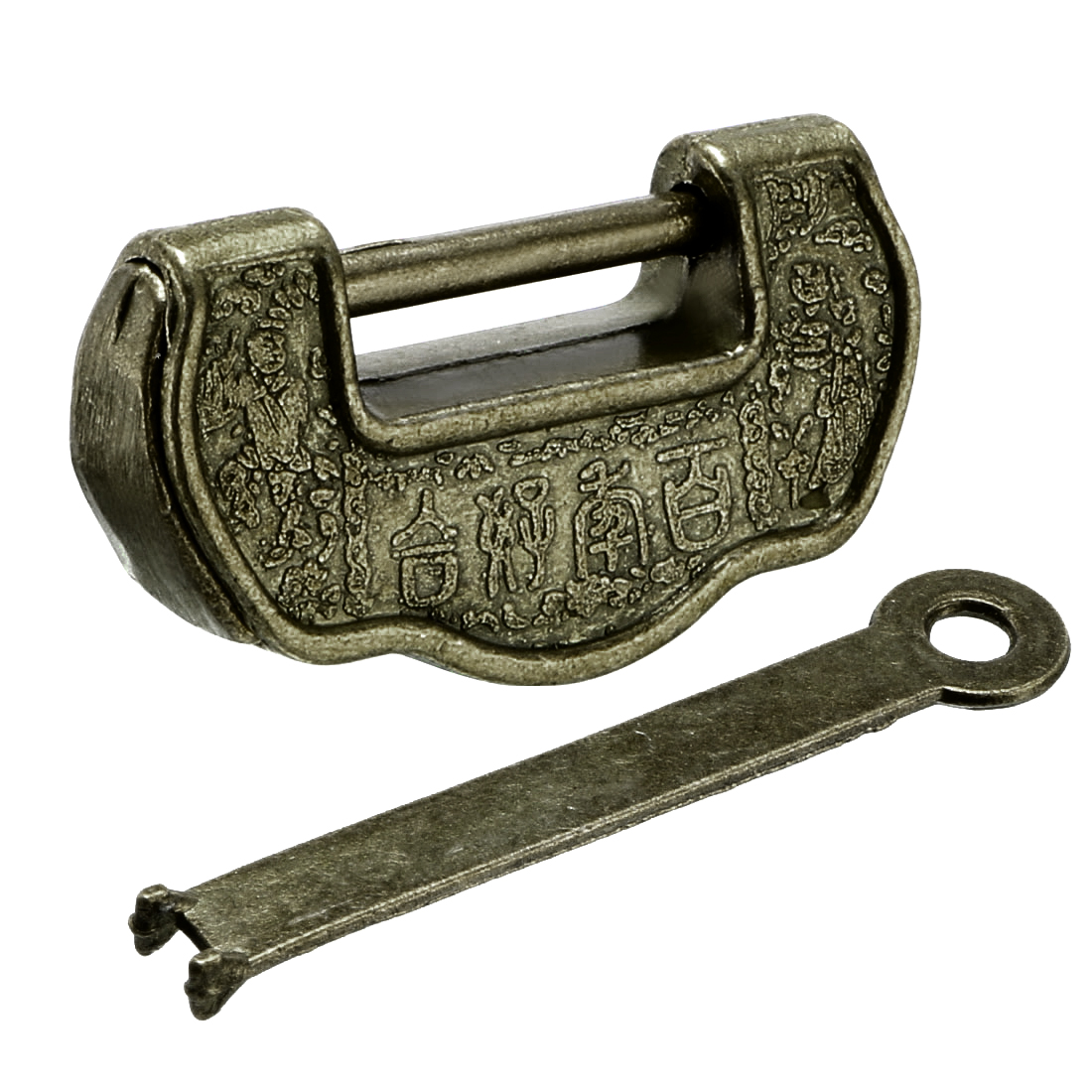 Unique Bargains 33mm Body Wide Padlock Chinese Old Style Zinc Alloy ...