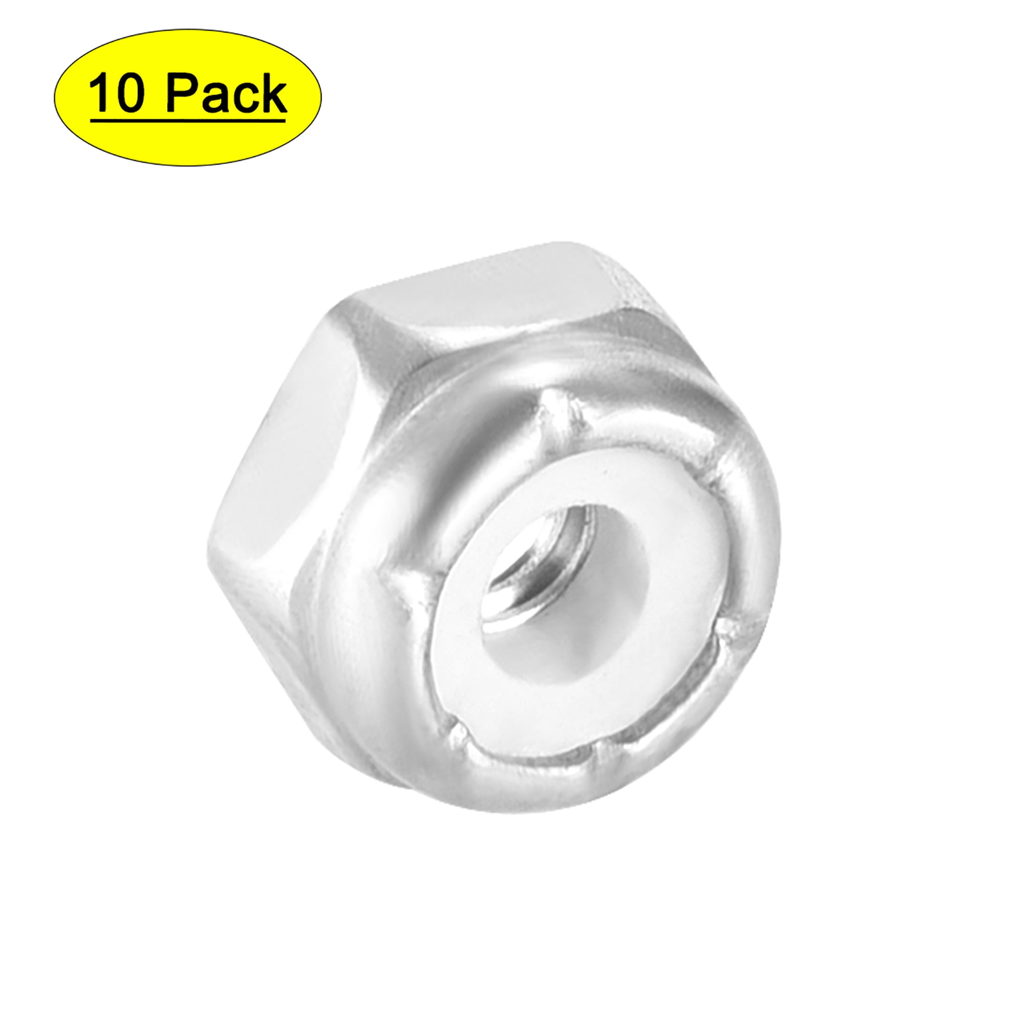 Unique Bargains 4#-40 Hex Lock Nuts Stainless Steel Nylon Insert Self ...