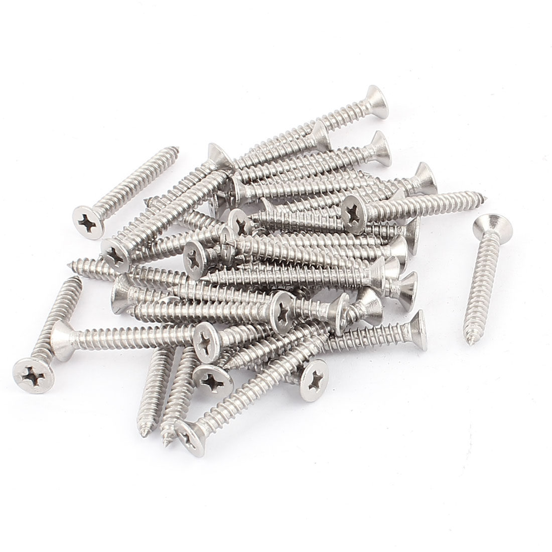 Unique Bargains 4.8mm x 38mm Flat Head Self Tapping Screw Fasteners ...