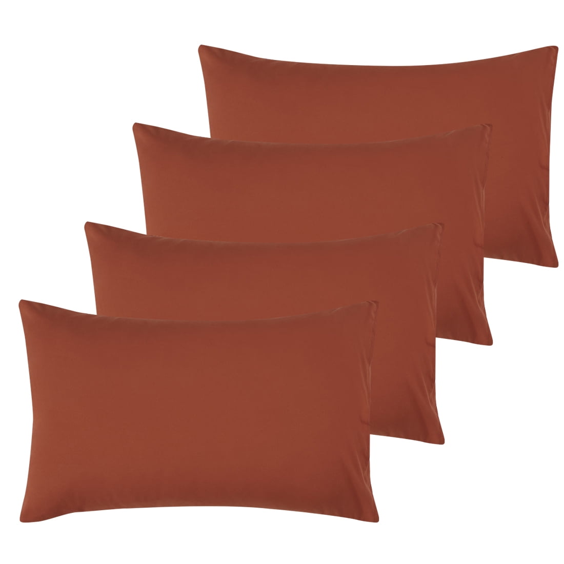 Unique Bargains 4-Pack Orange Standard Pillowcases 20x26 Soft ...