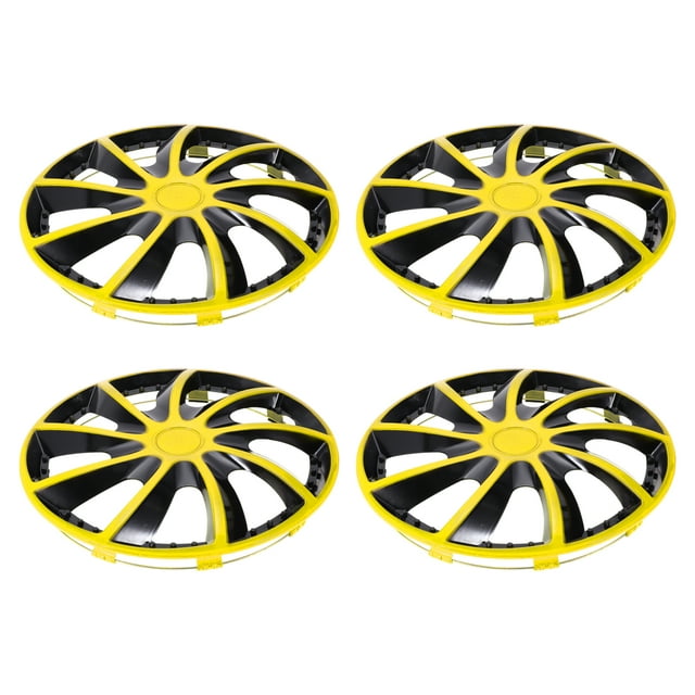 Unique Bargains 4 Pcs 15" Car Wheel Rim Hub Cover Wheel Hub Caps Yellow ...