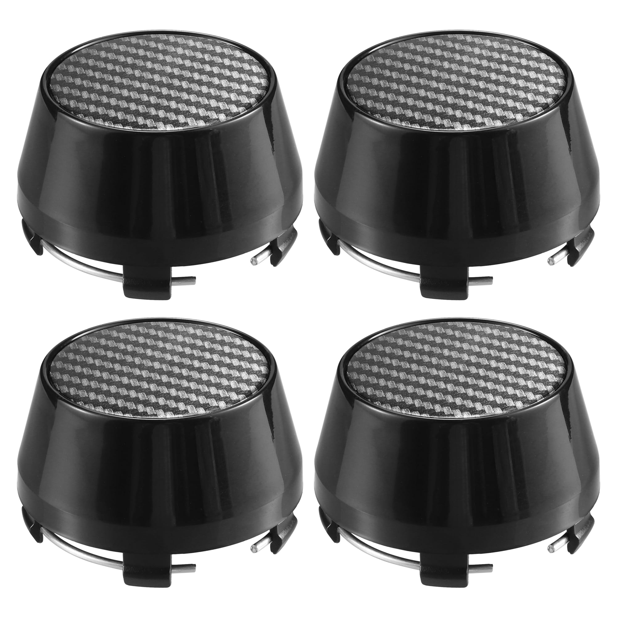 Unique Bargains 4 Pcs 60mm 5 Clips Wheel Rim Hub Center Caps with Black ...