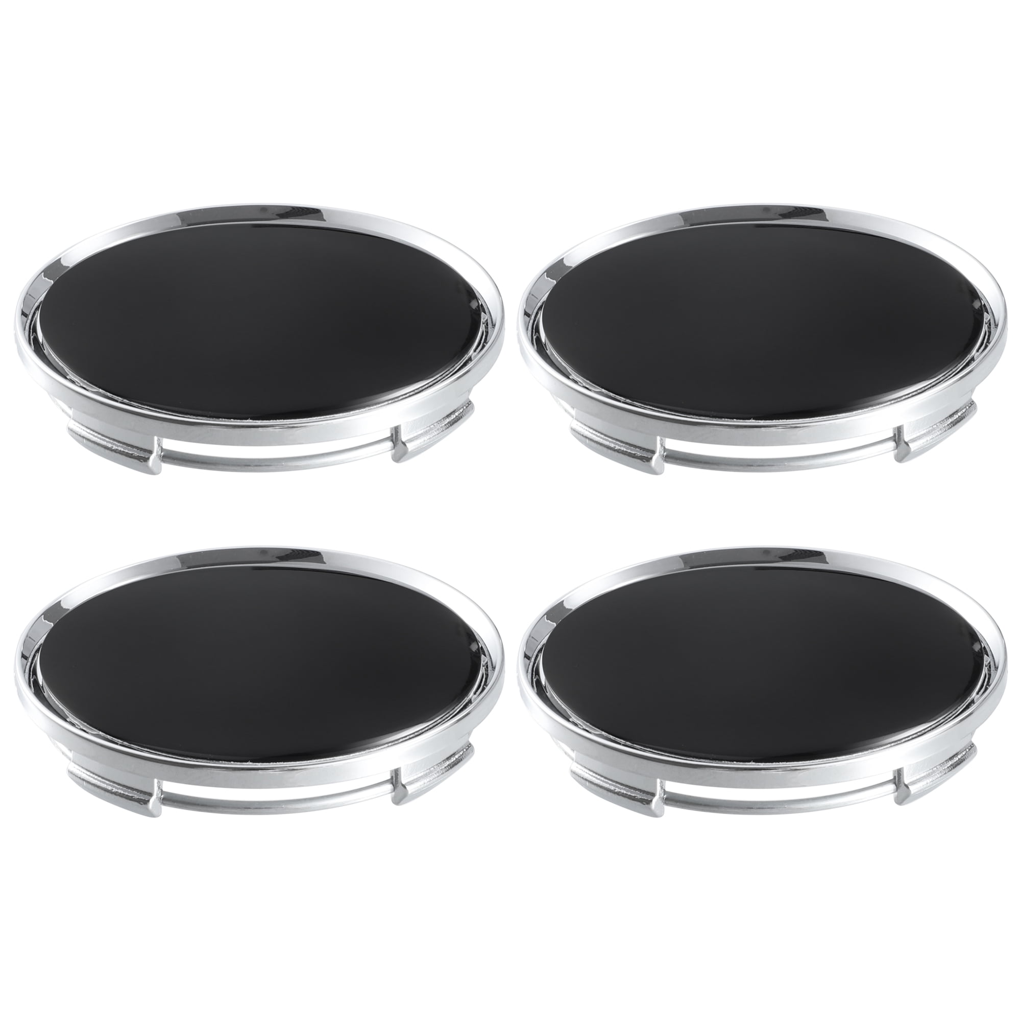 Unique Bargains 4 Pcs 63mm 4 Clips Wheel Rim Hub Center Caps with Black ...