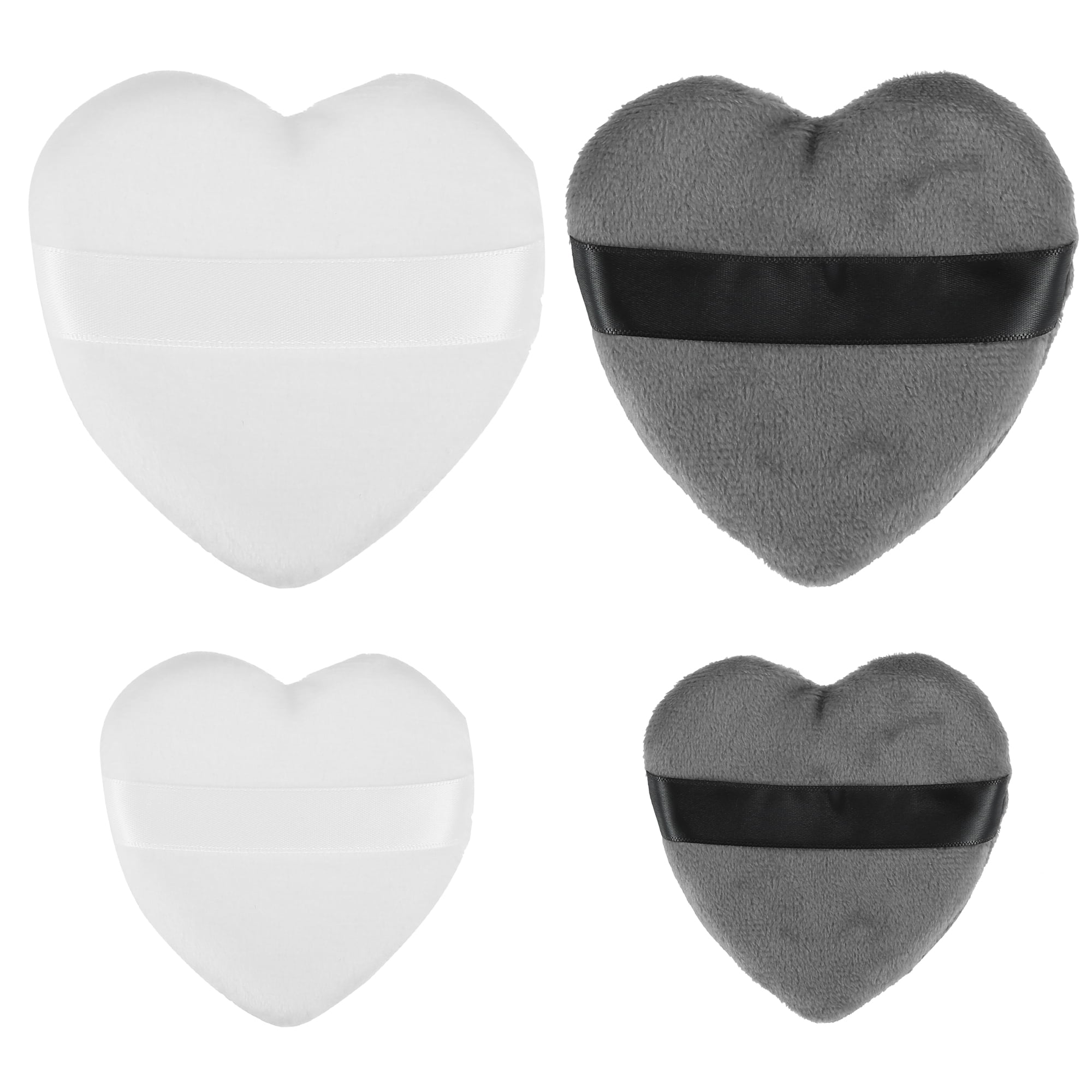 Unique Bargains 4 Pcs Loose Powder Puff Face Soft Heart Shape Puff ...