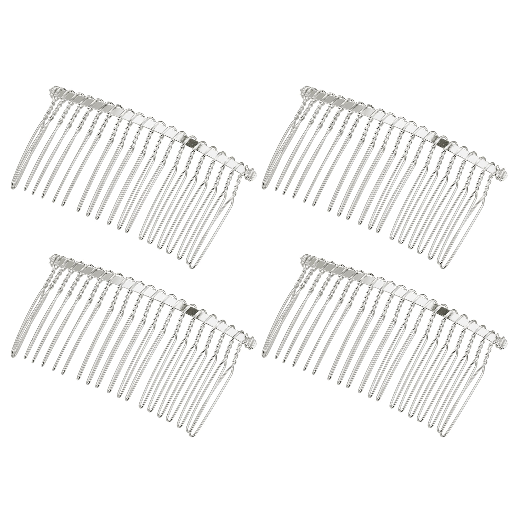 Unique Bargains 4 Pcs No Slip Hair Side Combs Accessories Metal 3 ...