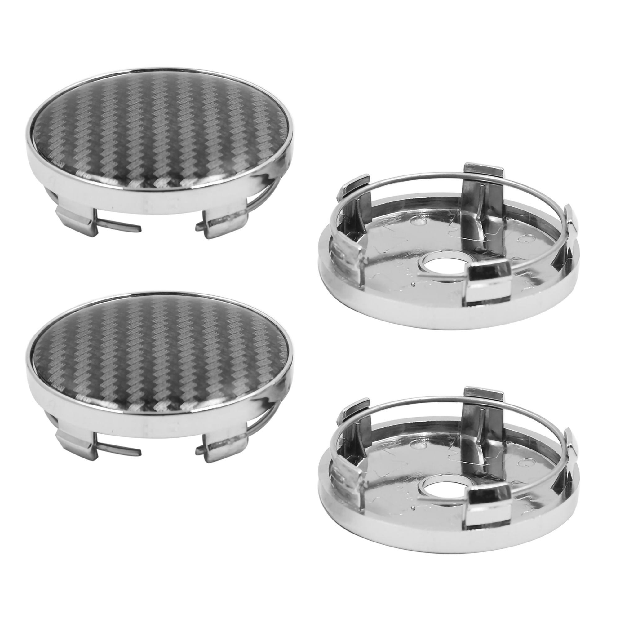 Unique Bargains 4 Pcs Silver Tone Black 60mm Dia 5 Clips Wheel Tyre ...