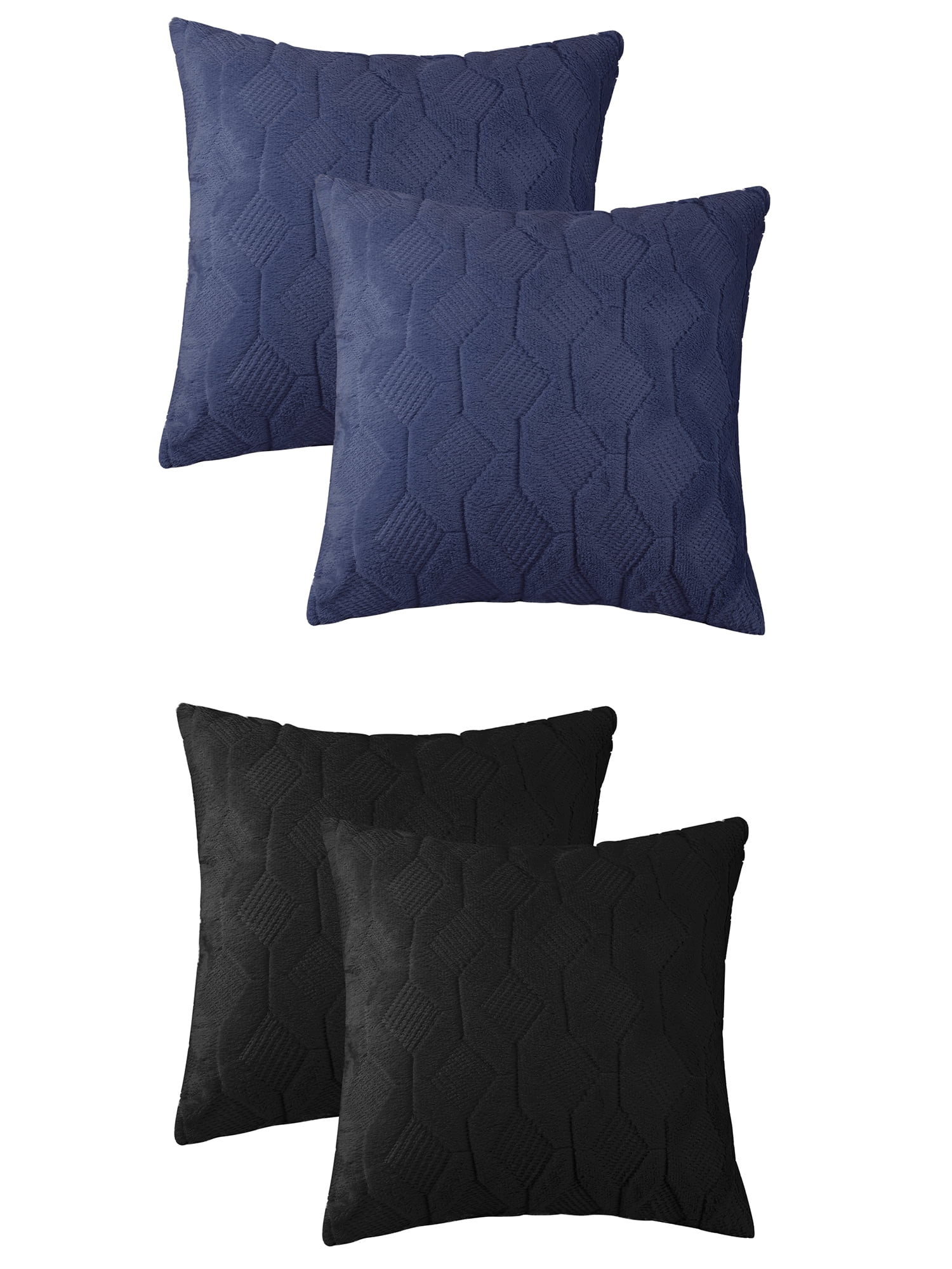 Unique Bargains 4 Pcs Solid Soft Short Plush Pillow Covers Home Decor ...