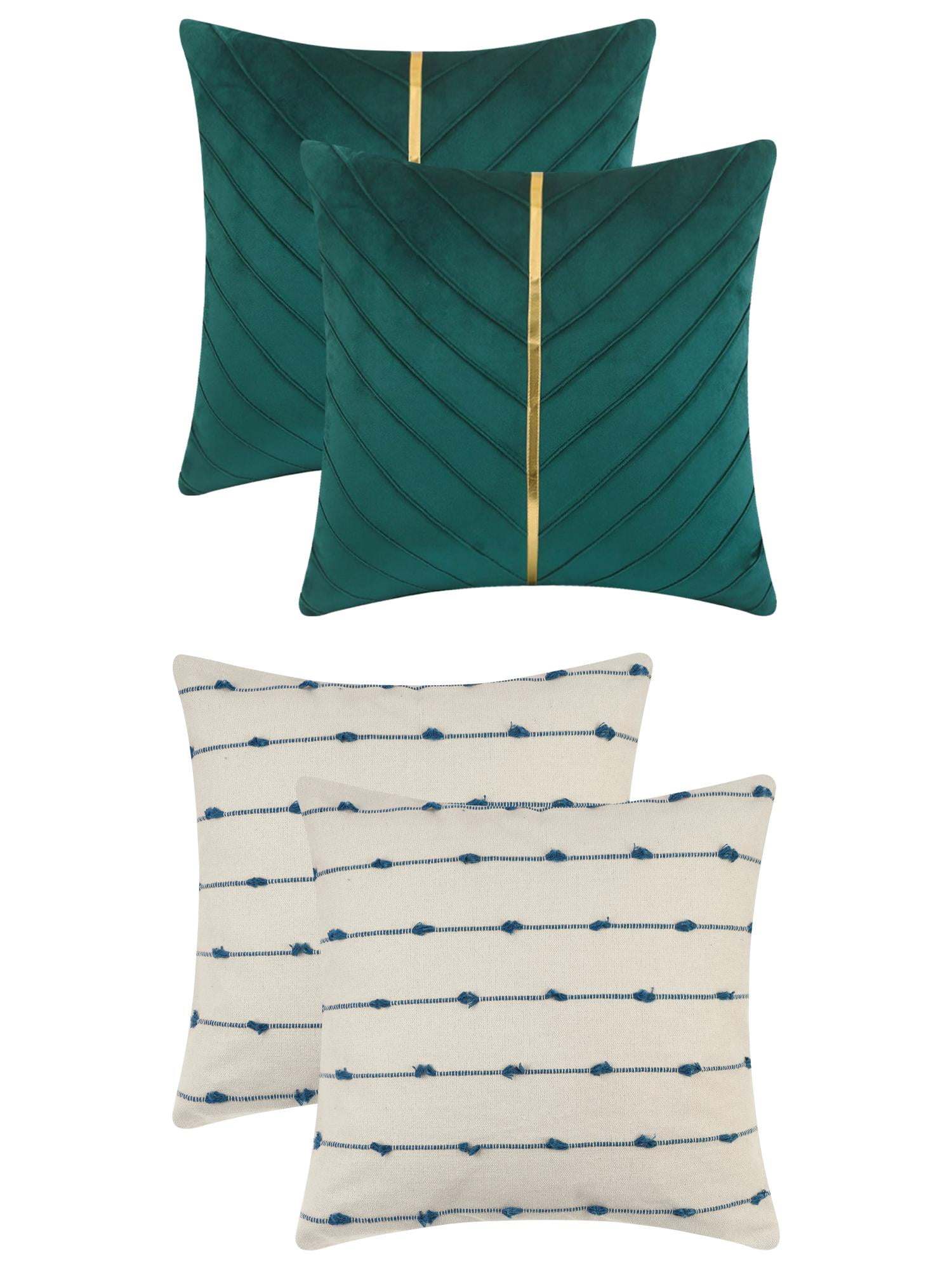 Unique Bargains 4 Pcs Striped Boho Cushion Pillow Covers Modern Square ...