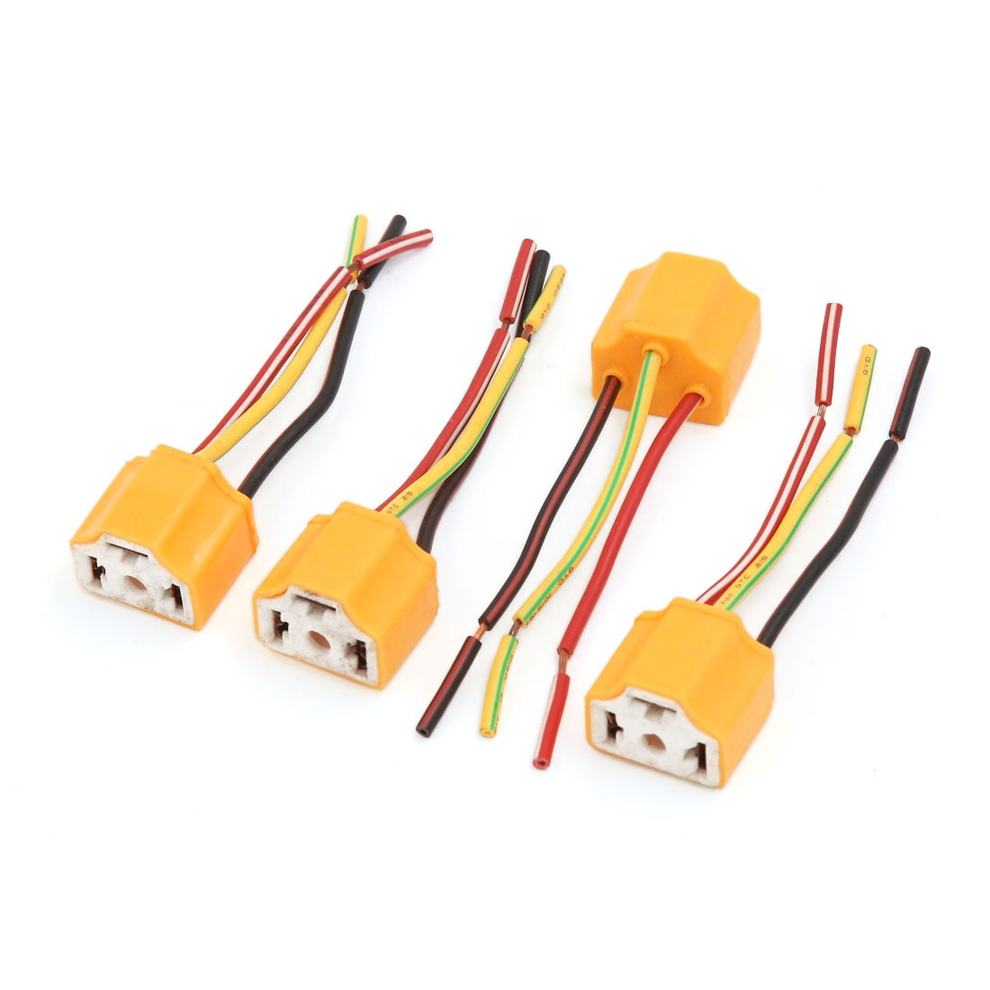 Unique Bargains 4 Pcs Yellow Car Headlight Connector Plug H4 Lamp Bulb ...