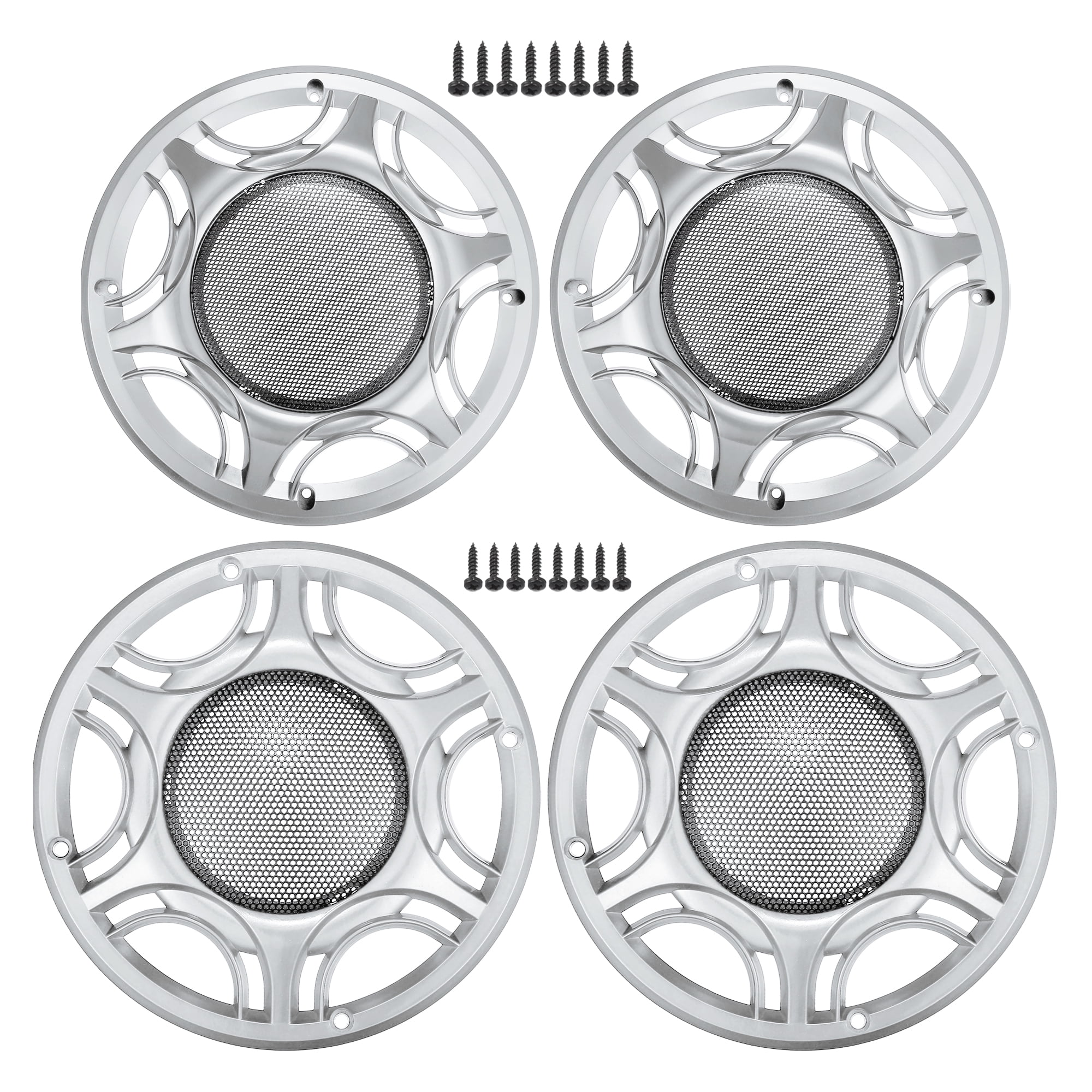 Unique Bargains 4 Set 6" 8" Speaker Grills Cover Mesh Round 6 inch 8 ...