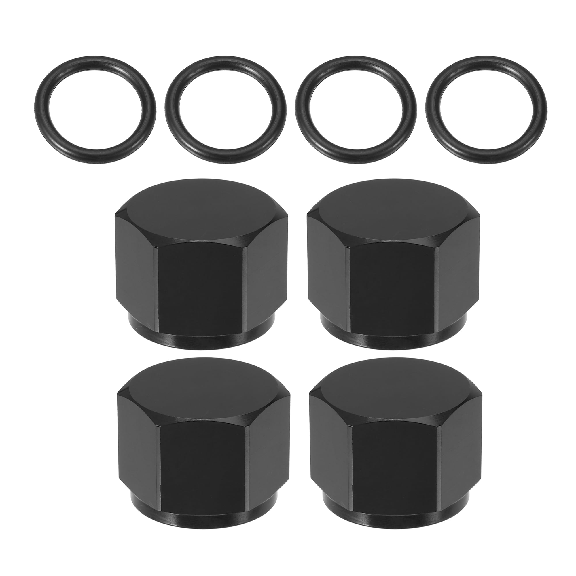 Unique Bargains 4 Set AN8 Universal Female Flare Cap Port Plug Block Off Fitting Nut Adapter ...