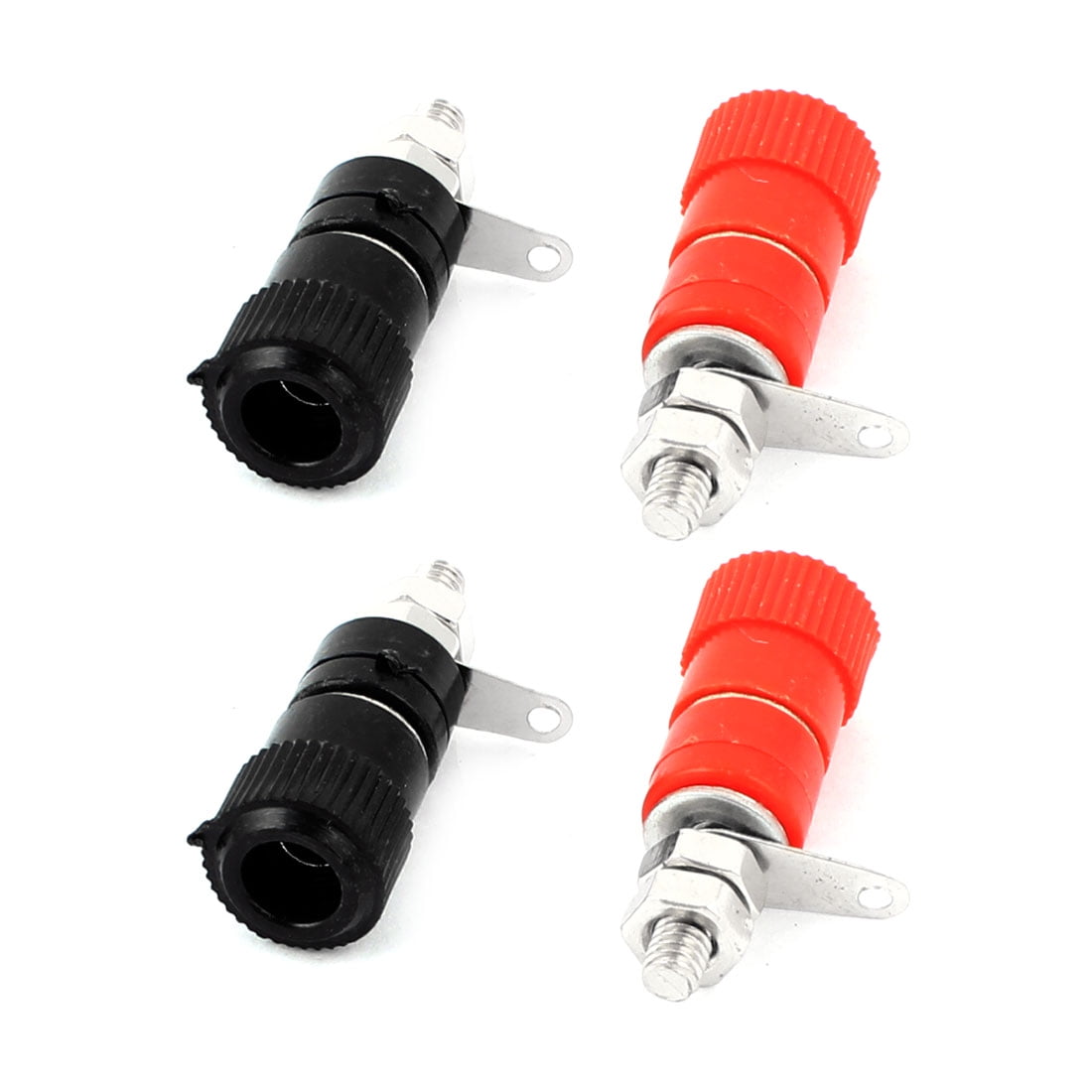 Unique Bargains 4 x Red Black 4mm Banana Plug Binding Post Speaker ...