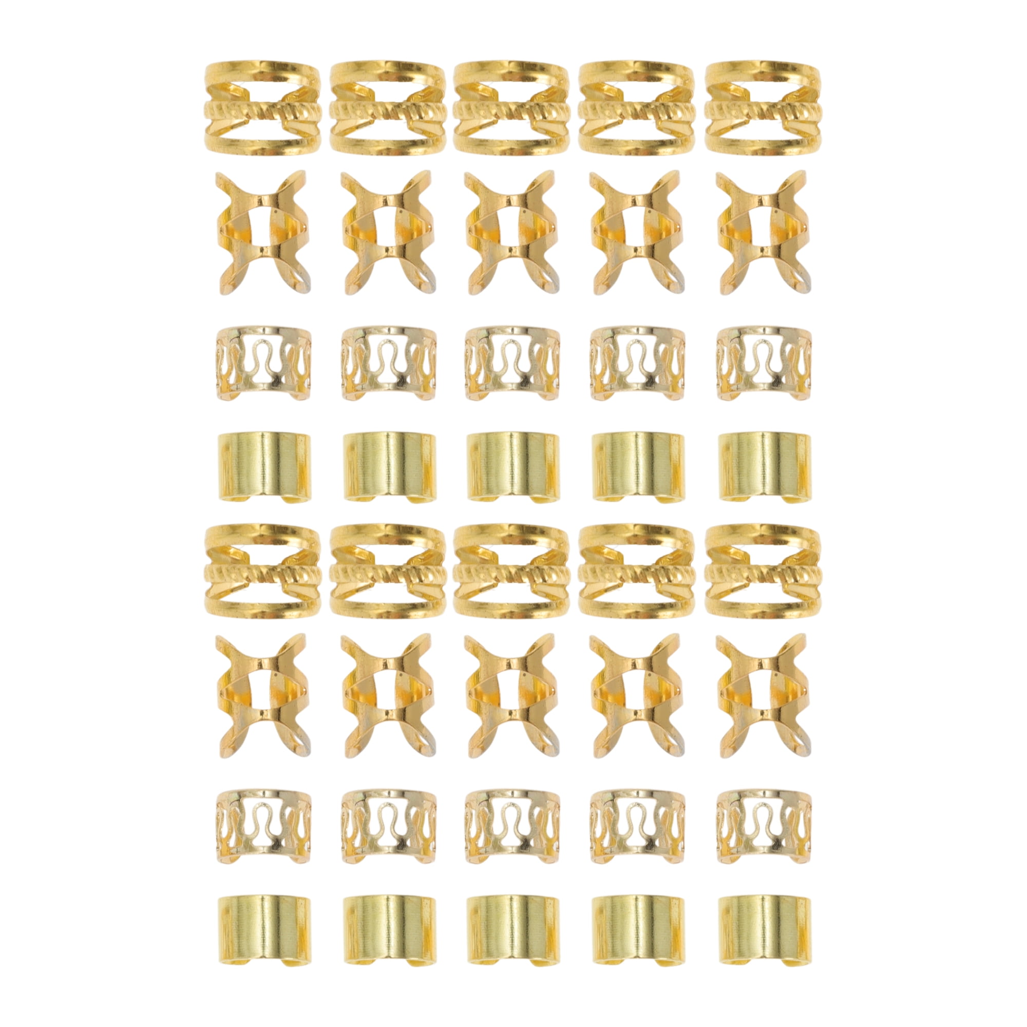 Unique Bargains 40 Hair Cuffs Dreadlock Hollow 4 Styles Dreadlock Hair ...