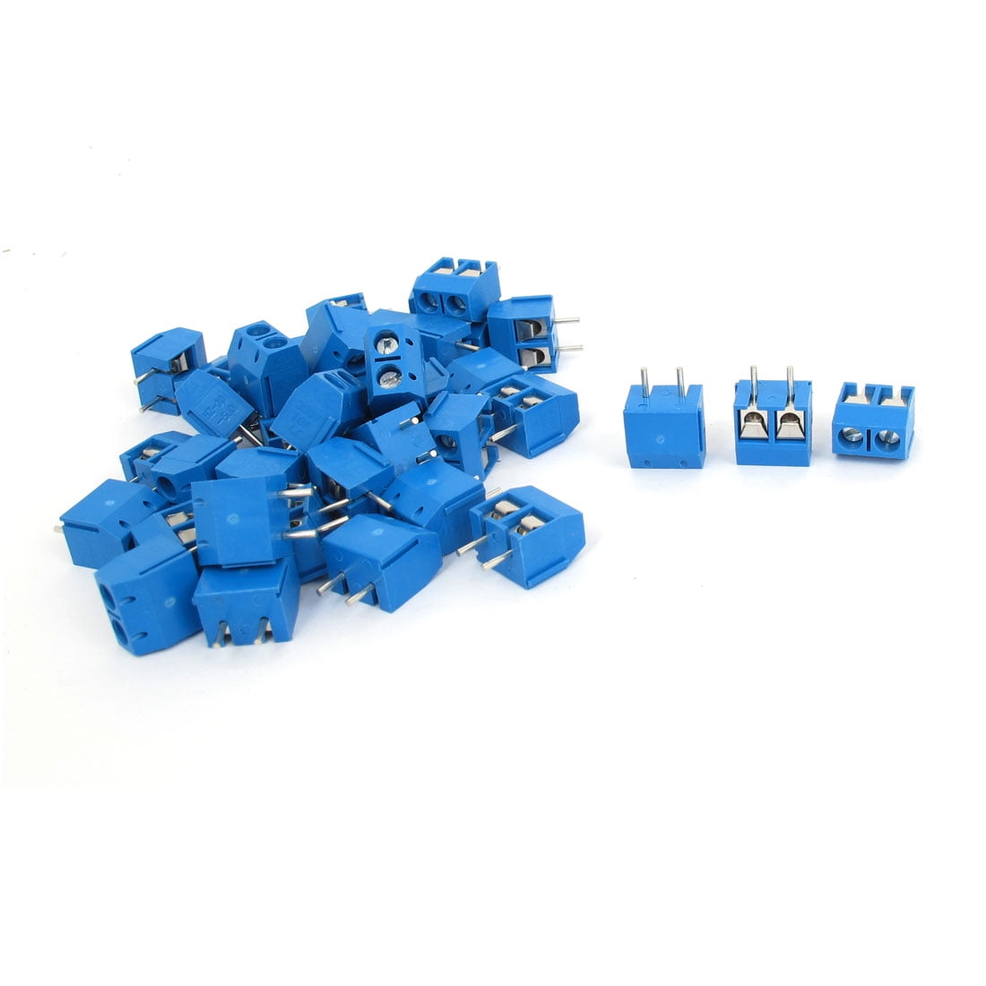 Unique Bargains 40 Pcs 2 Pin 5mm Pitch PCB Mount Screw Terminal Block ...