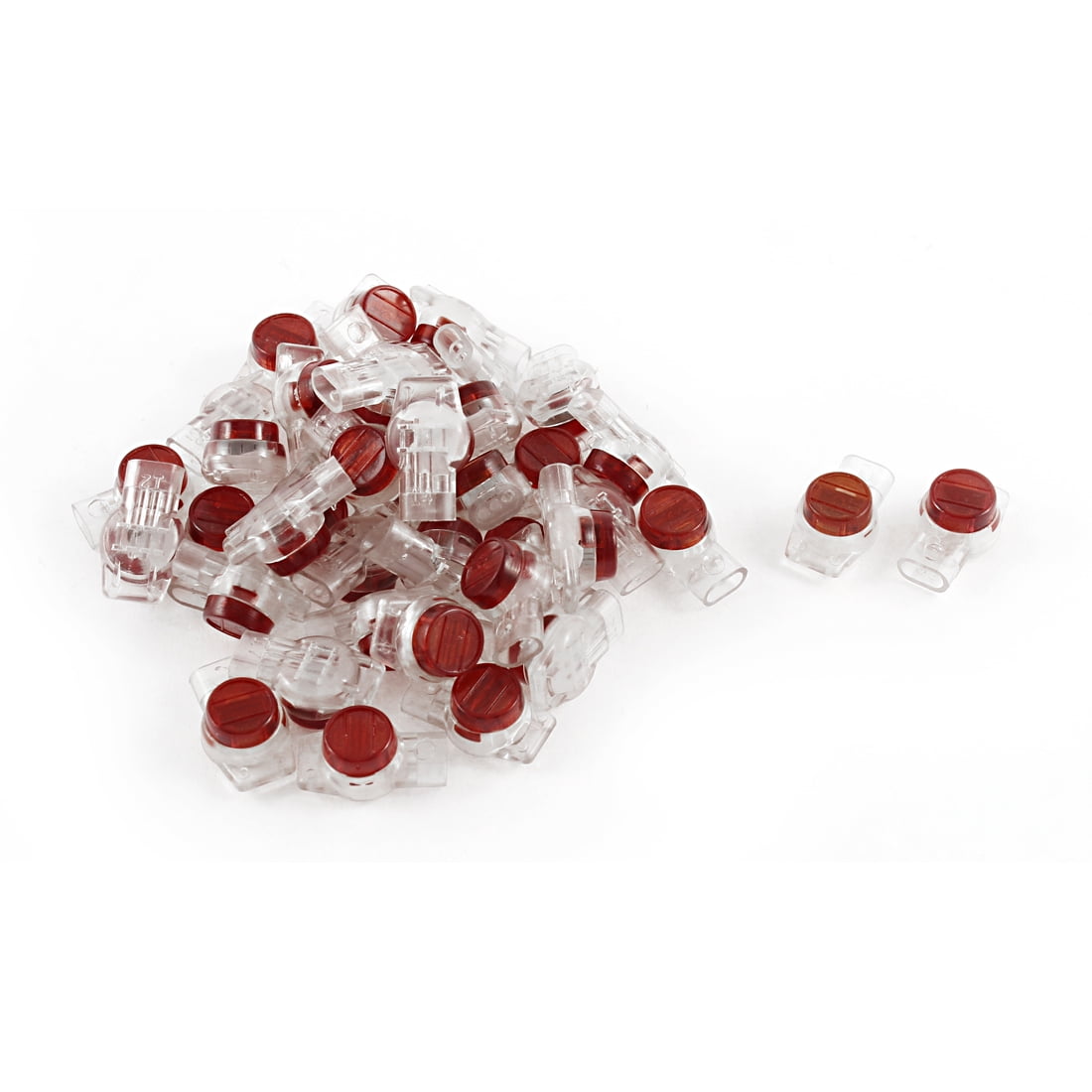 Unique Bargains 40 Pcs Data Phone Wire Splice 3 Ports UR Connectors Red ...