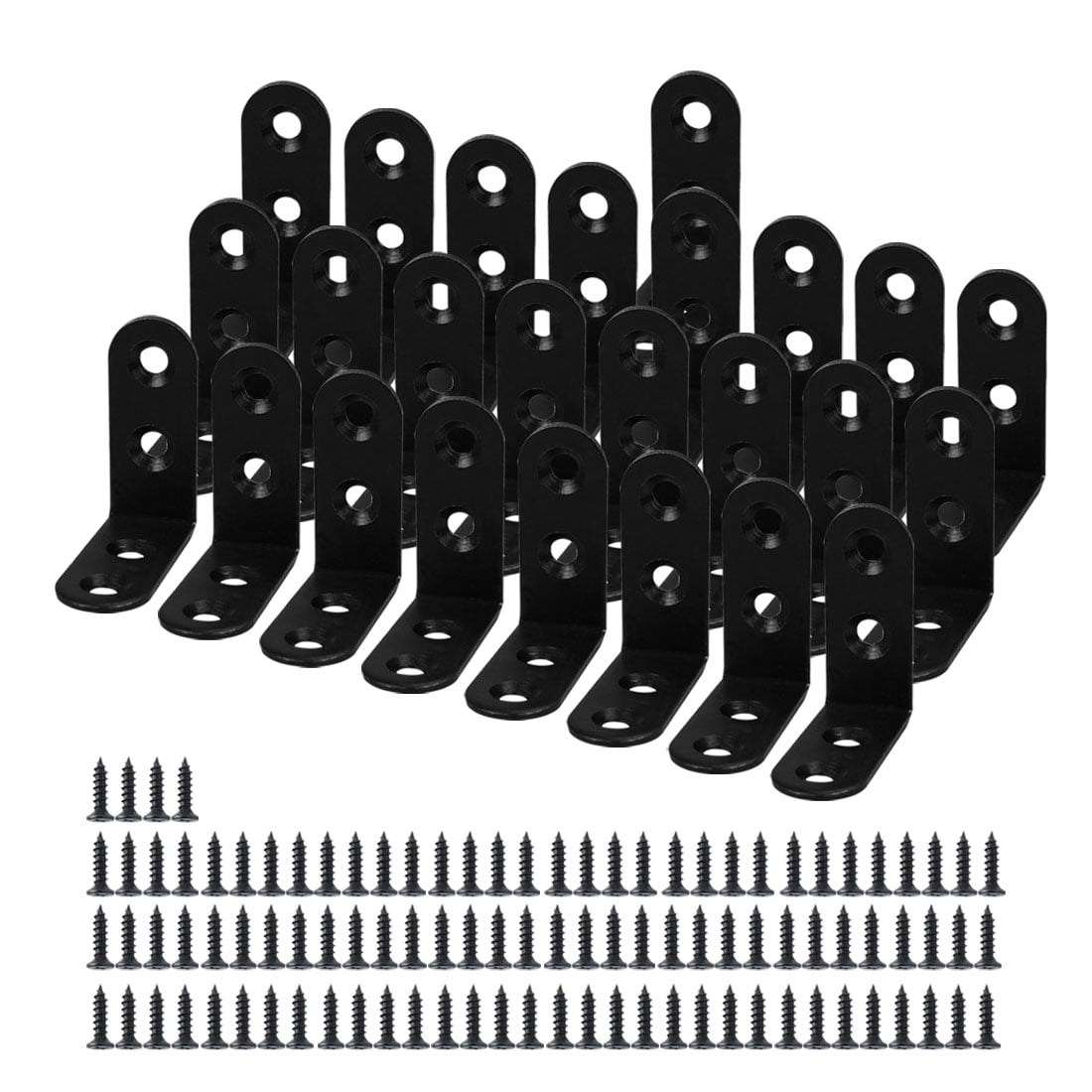 Unique Bargains 40 X 40mm Metal Black L Shaped Angle Brackets Corner