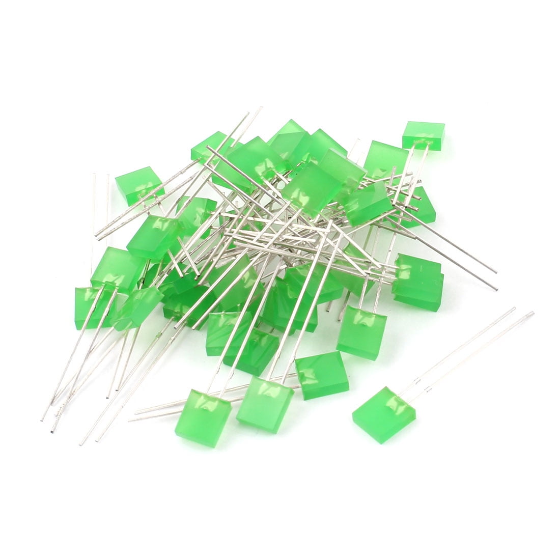 Unique Bargains 40 x Square Head Green Light Emitting Diodes 7.5x7x2 ...