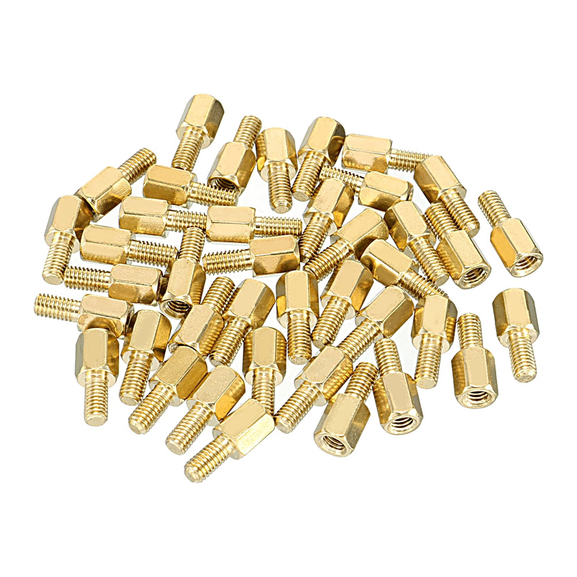 Unique Bargains 40Pcs M3 66mm Female Male Thread Brass Hex Standoff ...