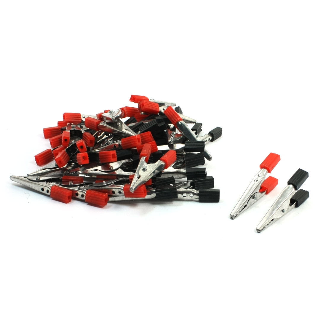Unique Bargains 40cs Black Red Plastic Coated Grip Insulated Alligator ...