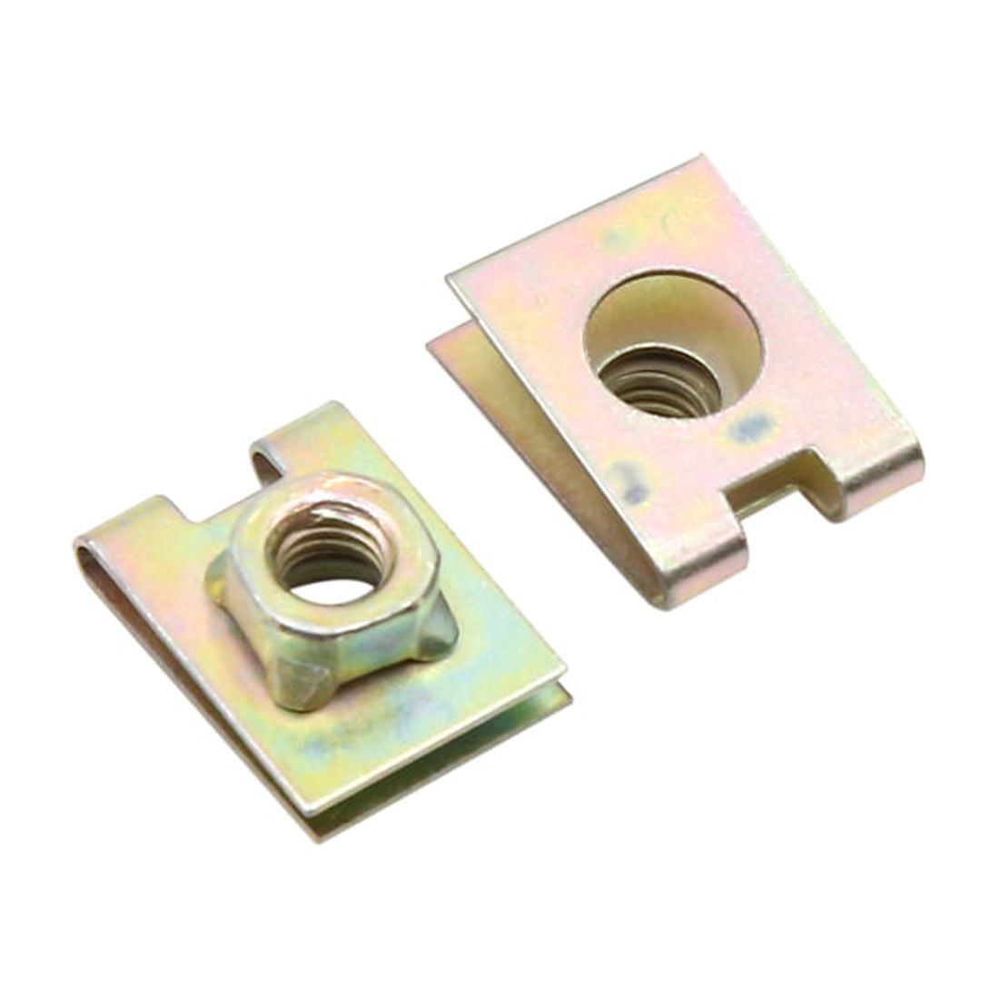 Unique Bargains 40pcs 6mm Hole Spring Metal Plate U-Type Clips Speed ...