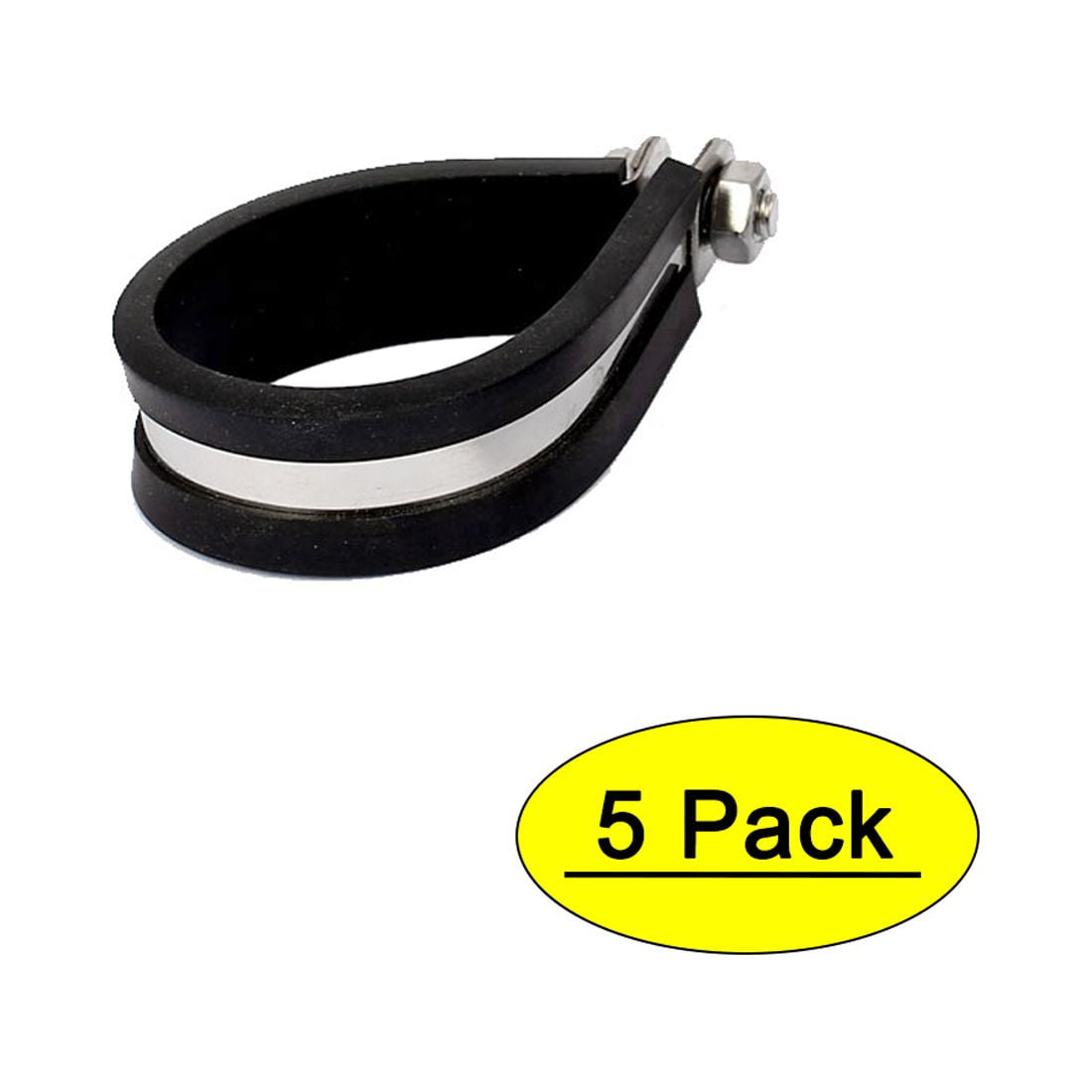 Unique Bargains 42mm 304 Stainless Steel EPDM Rubber Lined P Clips Hose ...