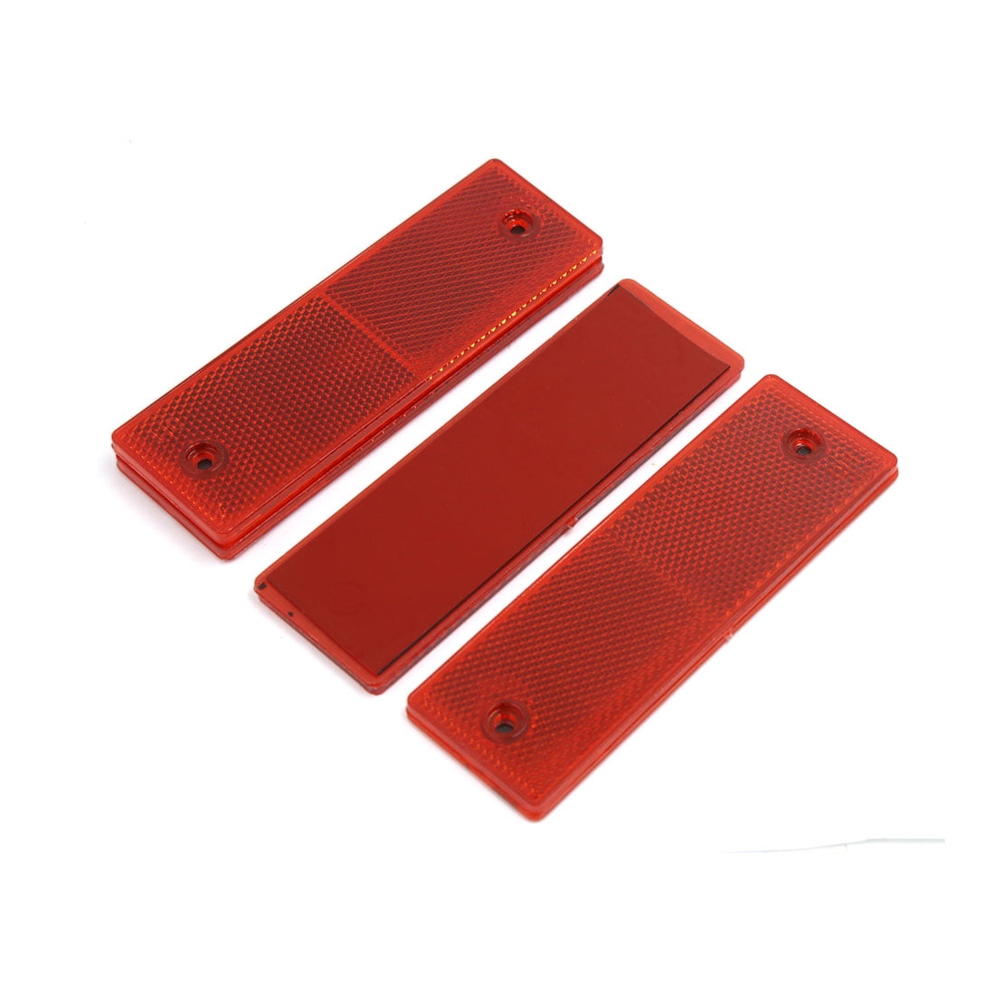 Unique Bargains 4PCS Red Rectangle Stick-on Reflector Plate w Mounting ...
