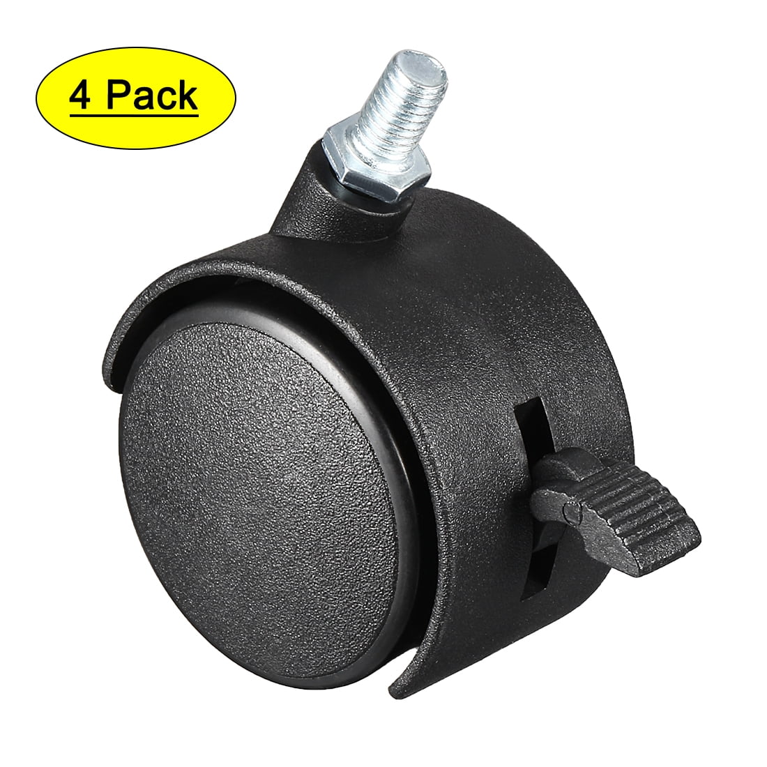 Unique Bargains 4Pcs 2 Inch Office Chair Casters Nylon Twin Wheel with ...