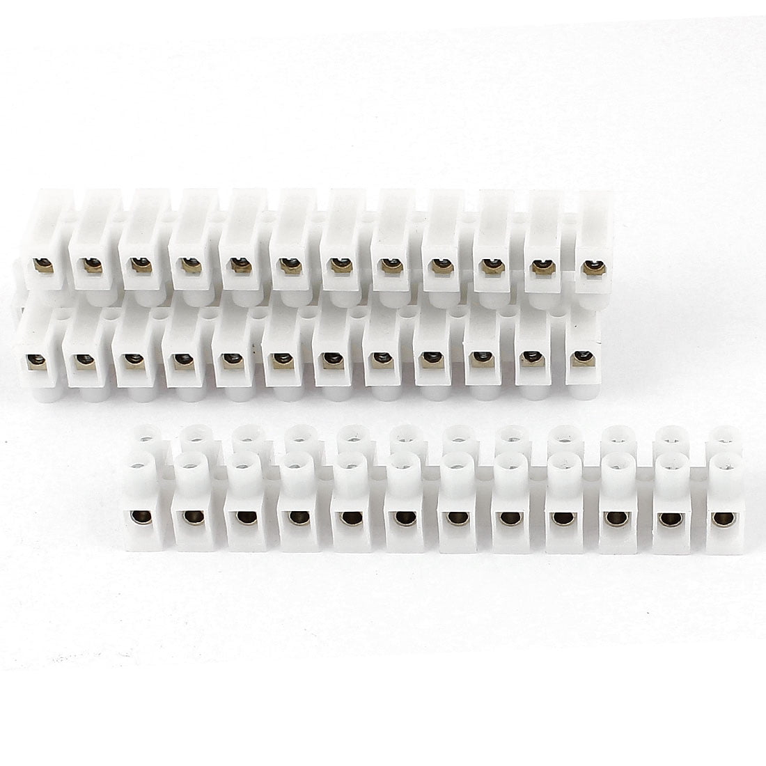 Unique Bargains 4Pcs 2 Rows 12P 300V 20A Wire Connector Screw Terminal ...