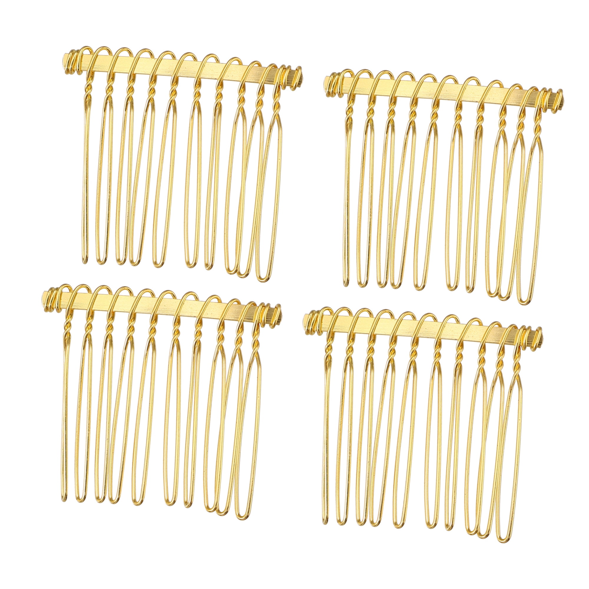 Unique Bargains 4Pcs No Slip Hair Side Combs Accessories Metal 1.6 ...