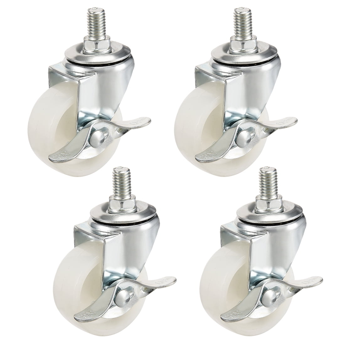 Unique Bargains 4Pcs Swivel Casters 2' Nylon M10 x 15mm Threaded Wheels ...