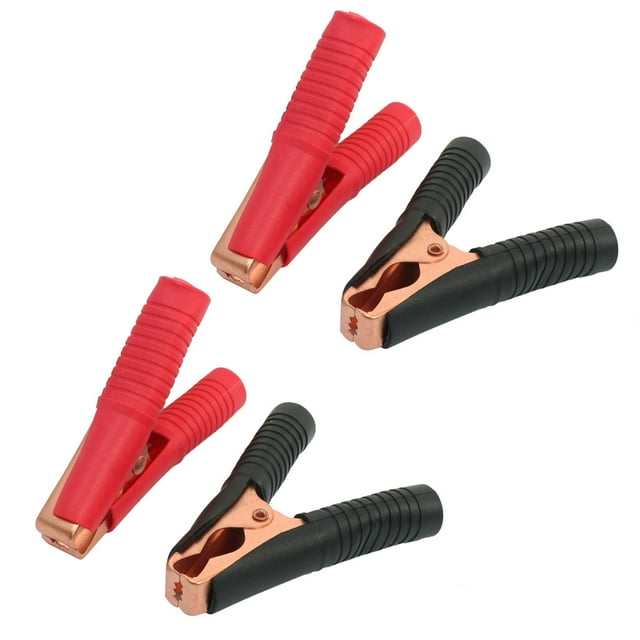 Unique Bargains 4pcs 100A Plastic Insulated Alligator Clip Battery ...