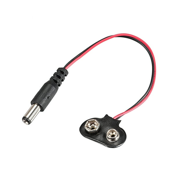 Unique Bargains 4pcs 12cm 9V CCTV Battery Clip Adapter w 5.5x2.1mm DC ...