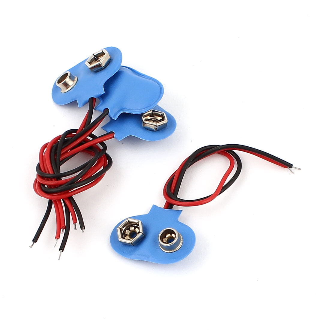 Unique Bargains 4pcs 2 Wires T Type 9V Batteries Clip Connectors ...