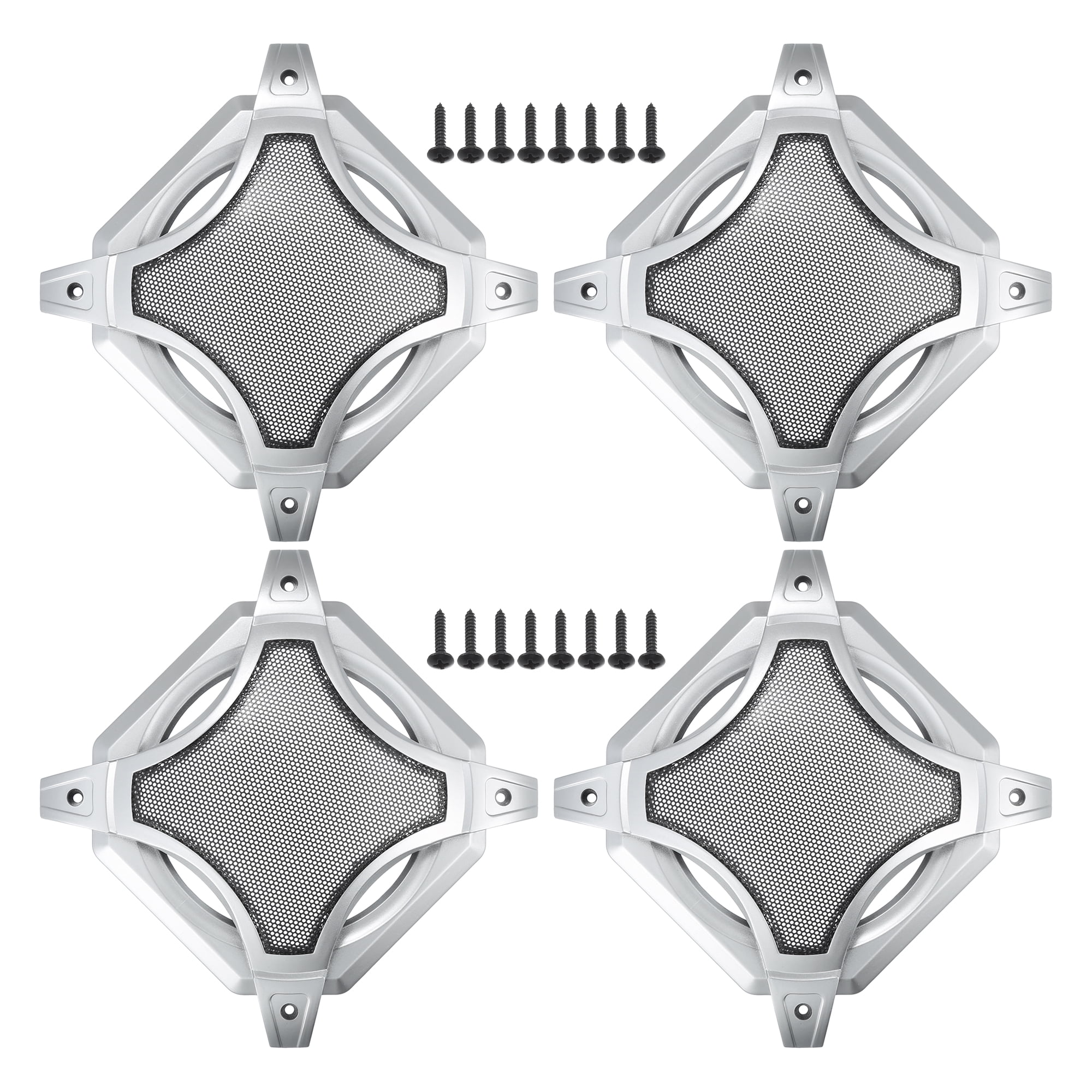 Unique Bargains 4pcs 6" Car Speaker Grills Cover Mesh Square Audio ...