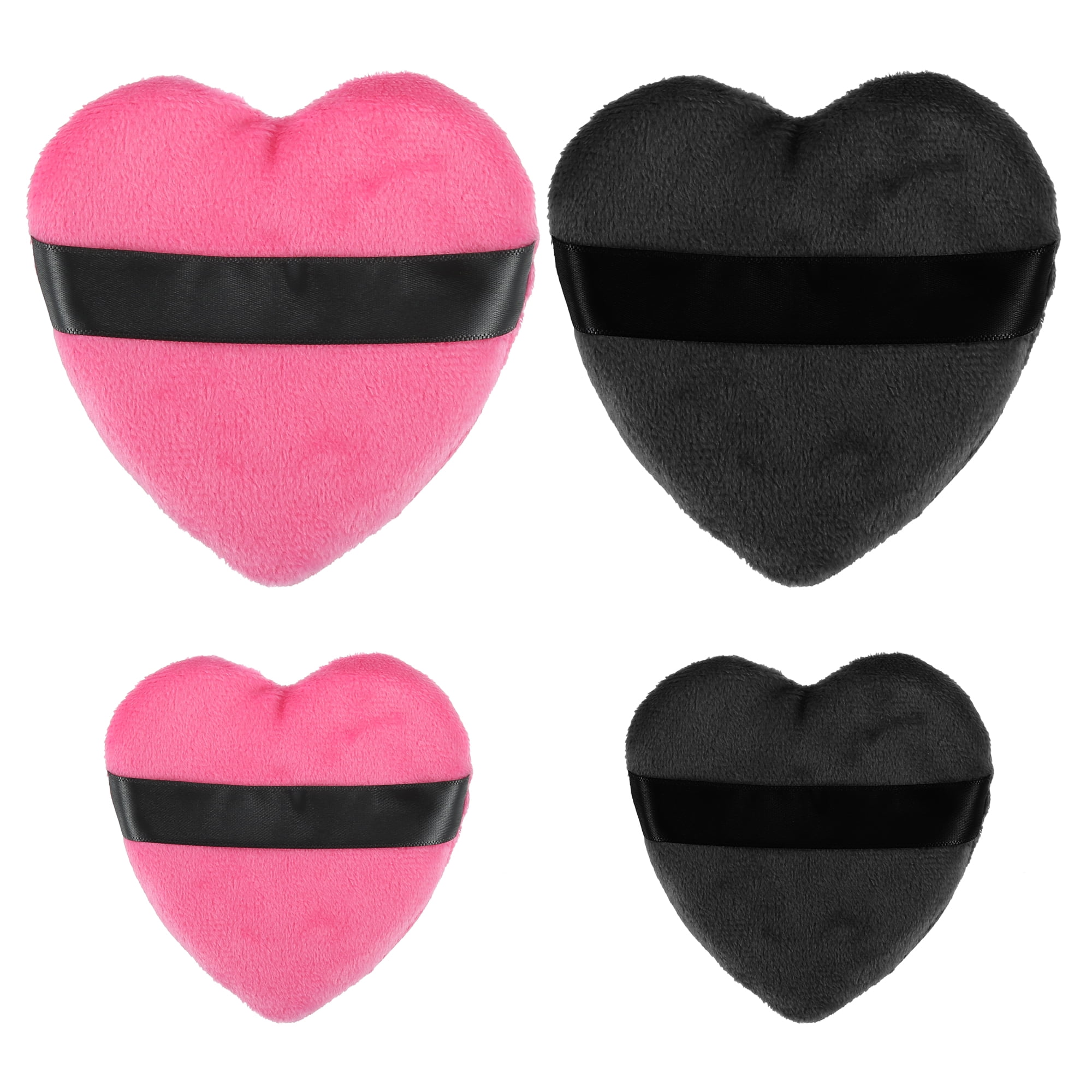 Unique Bargains 4pcs Loose Puff Face Soft Heart Shape Puff Makeup Tool ...