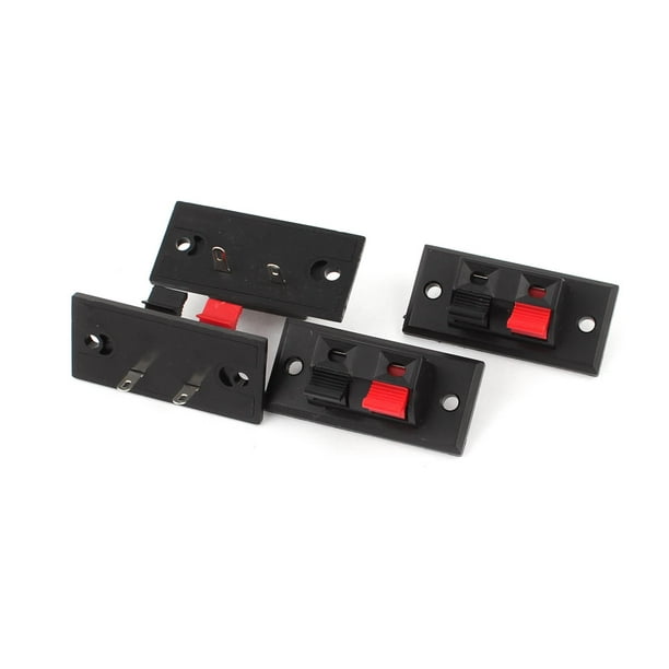 Unique Bargains 4pcs Plastic Housing 2 Way Push Type Speaker Terminal ...