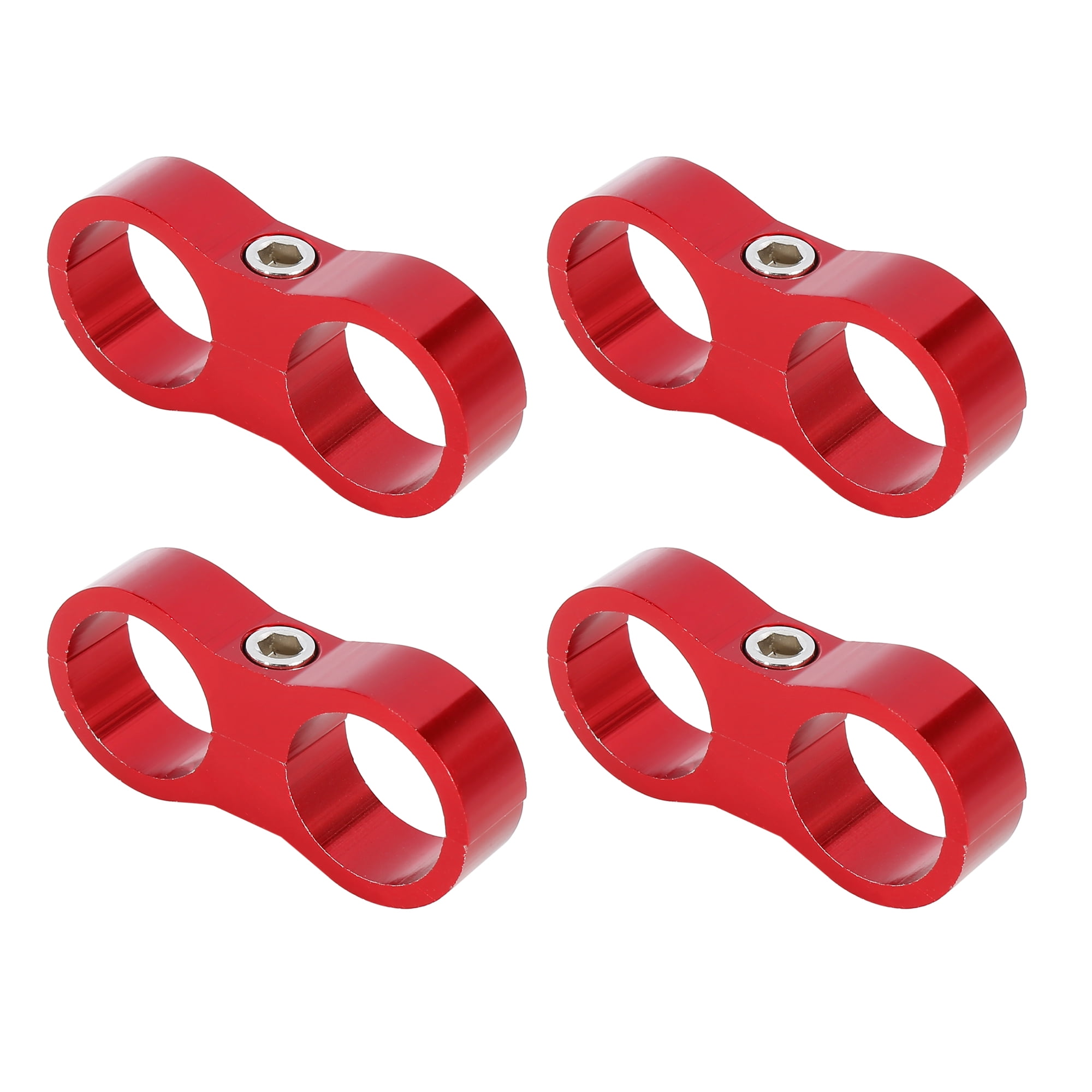 Unique Bargains 4pcs Red AN12 24mm Hose Separator Clamp Fitting Adapter ...