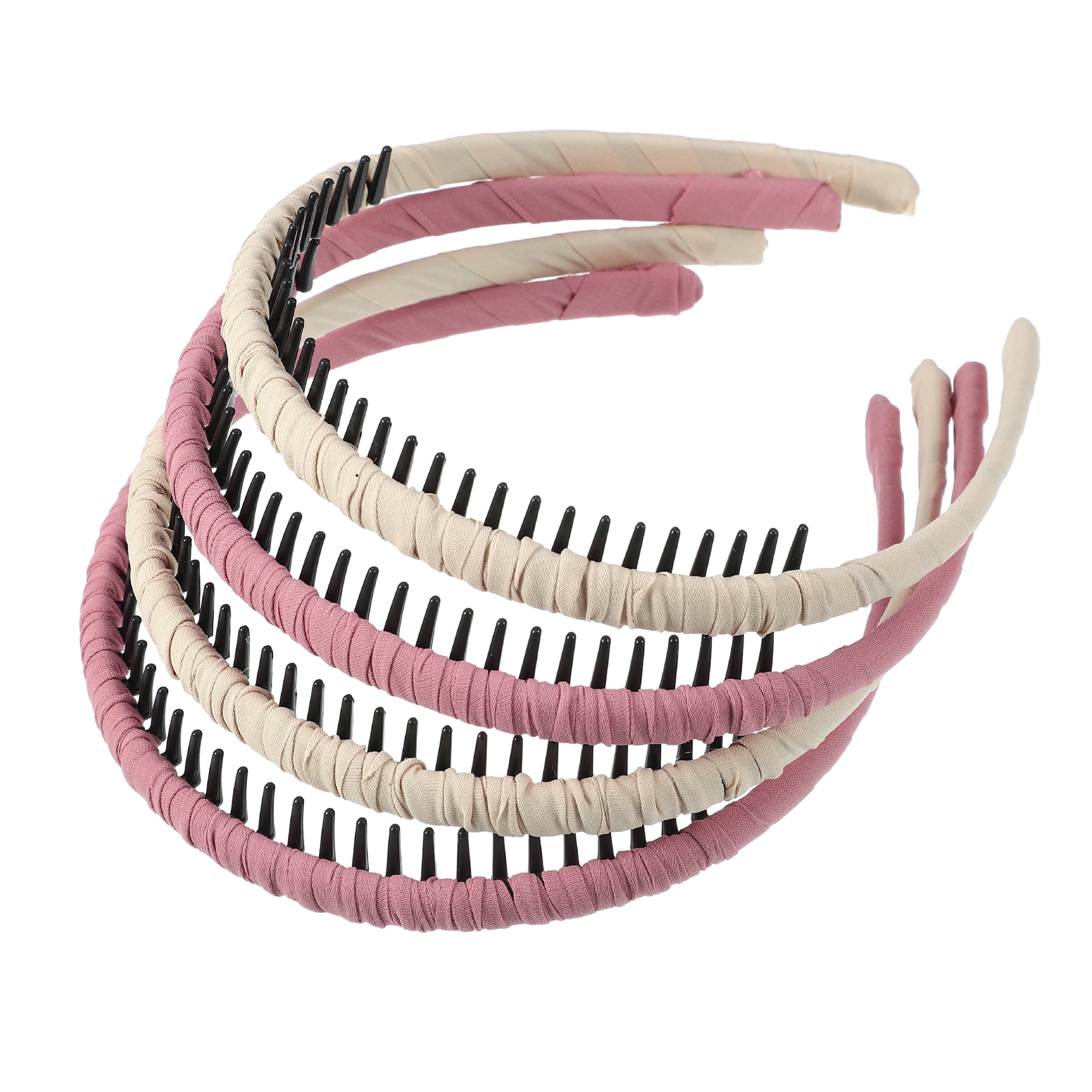 Unique Bargains 4 Pcs Teeth Comb Headband Solid Color Tooth Comb Hair ...